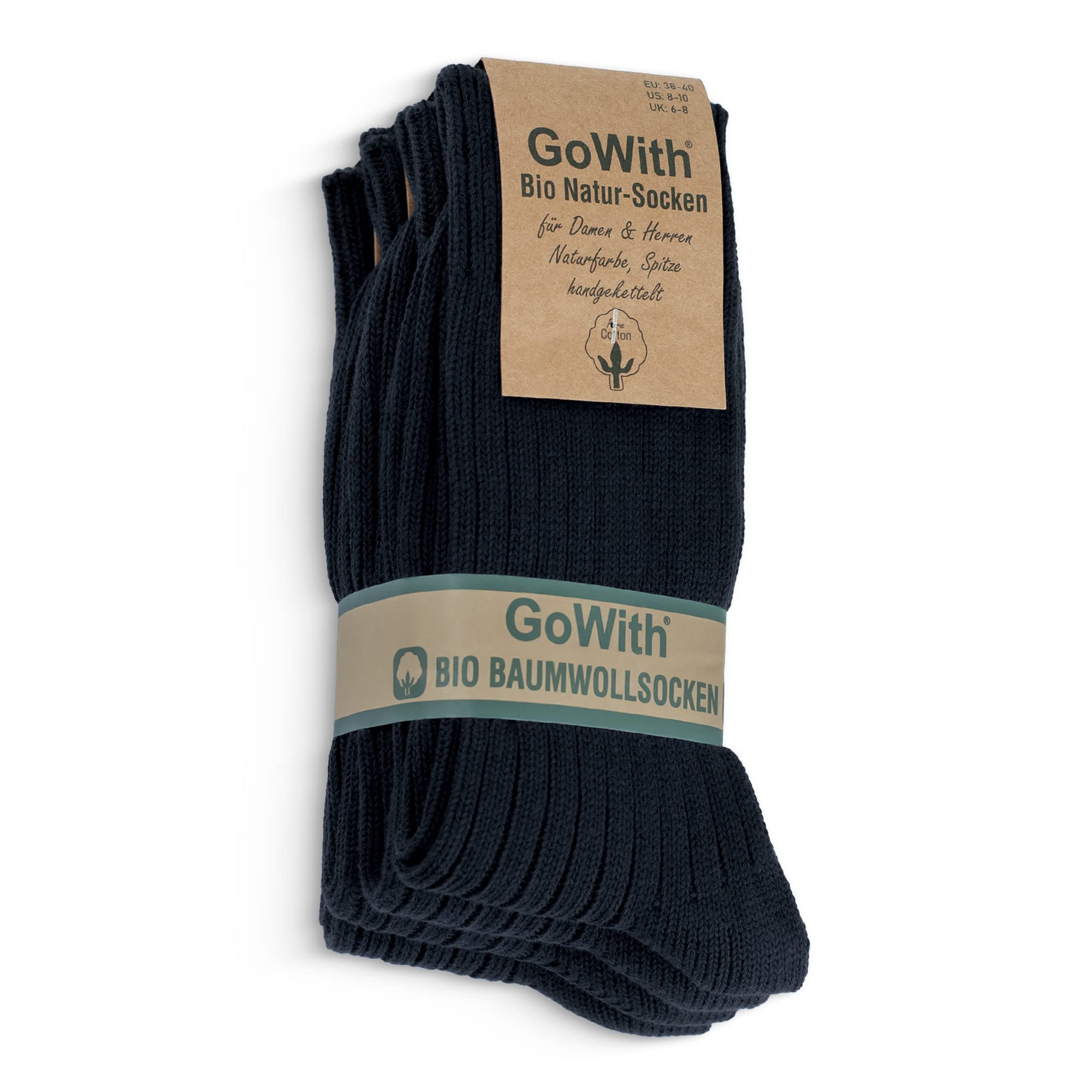 Amazon.com: GoWith 4-5 Pairs Unisex Natural 97% Cotton Crew Socks ...