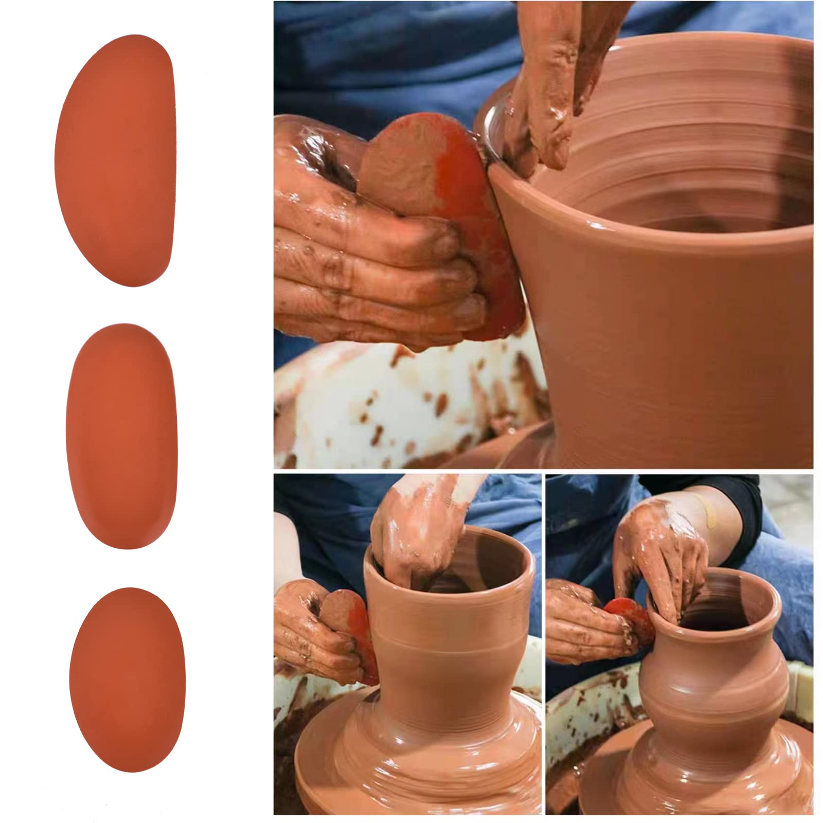 3 Pcs Pottery Clay Ribs, Ceramic Potter Rib, Soft Rubber Pottery Rib ...
