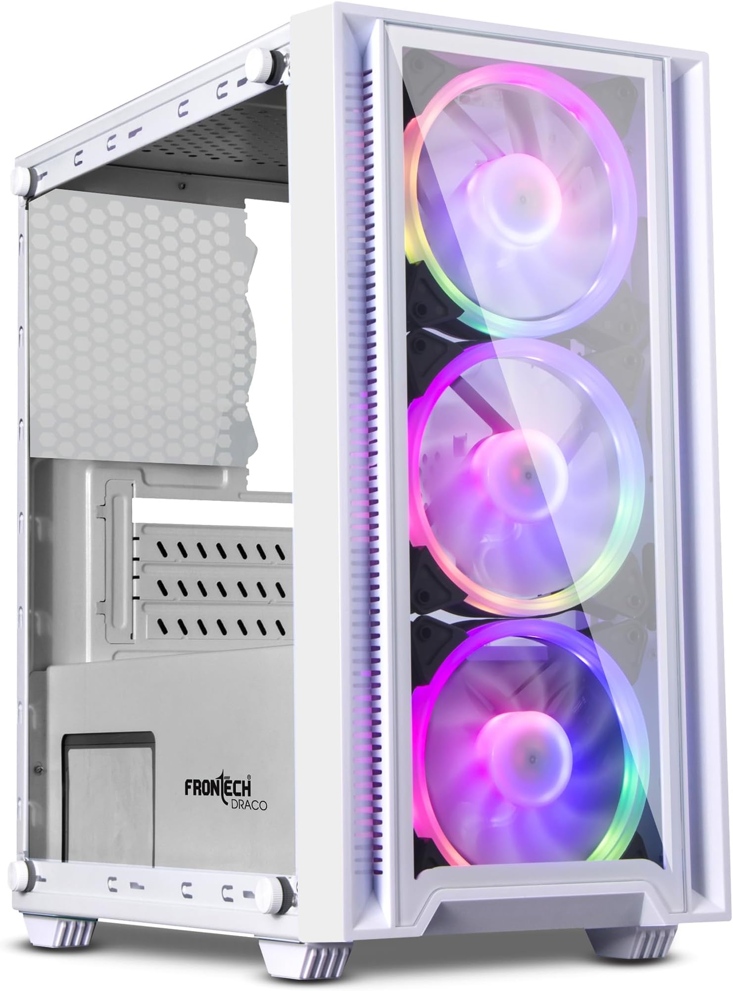 GAMDIAS Atlas M1 White, Mid Tower Gaming PC Case w/Display, ATX ...