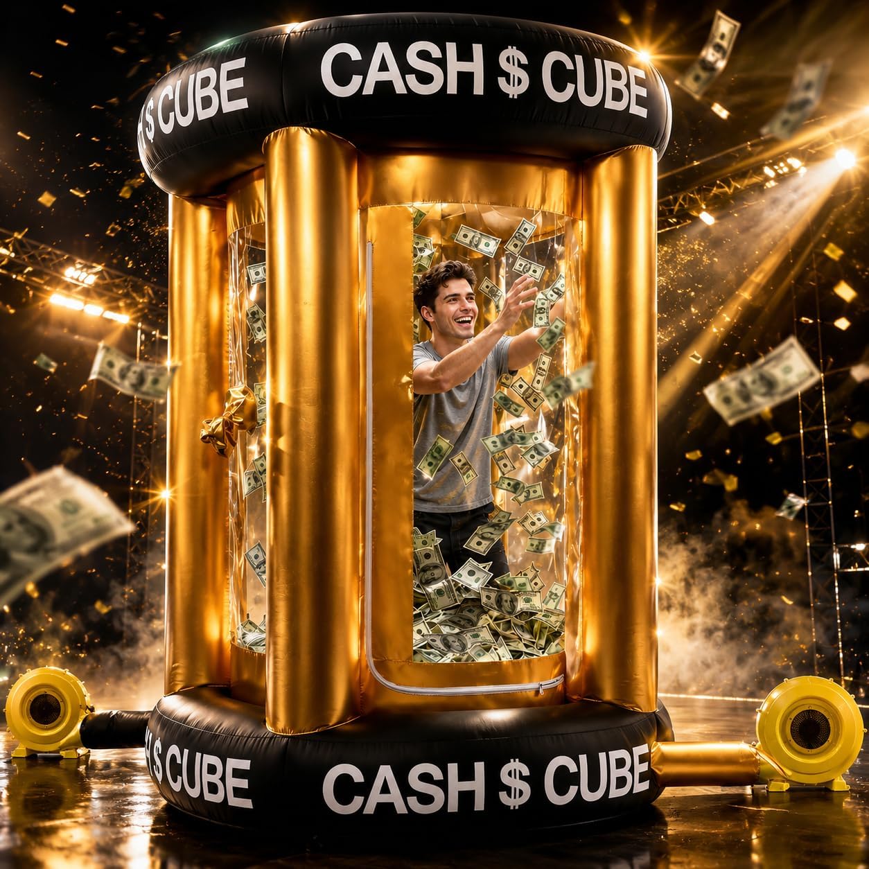 Amazon.com: 8ft Inflatable Cash Cube Booth, Inflatable Cube Cash Grab ...
