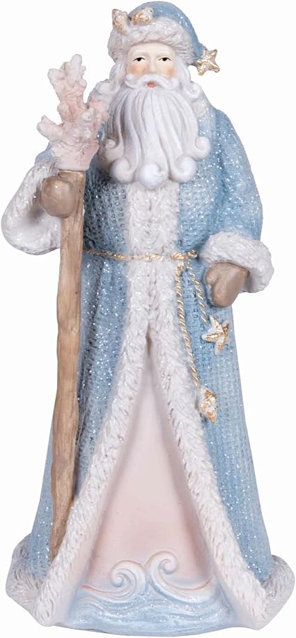 Amazon.com: Gallerie II Nautical Blue Santa Claus Christmas Figurine ...