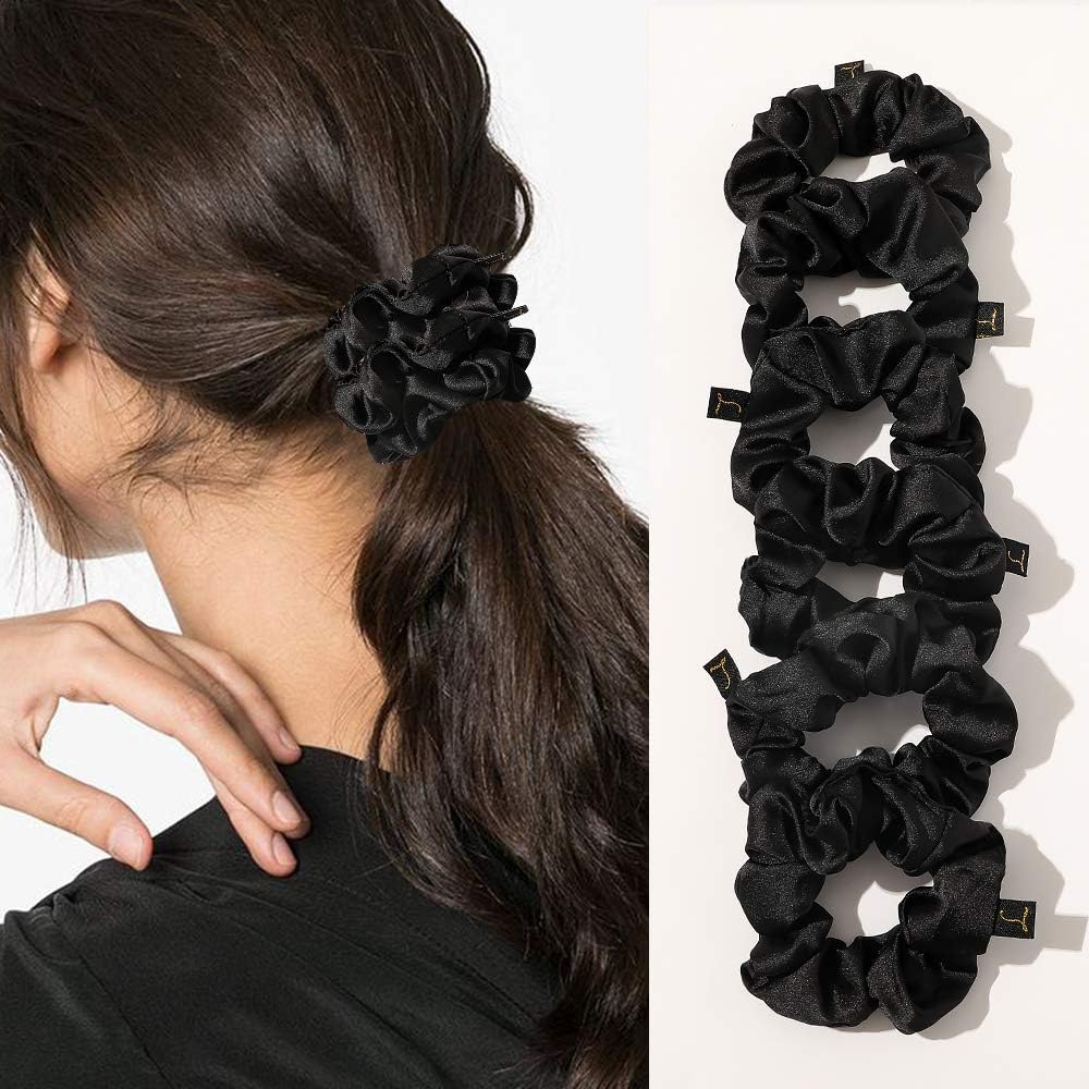 Amazon.com : Satin Hair Scrunchies: Cute, Big Pony Tail Holders for ...