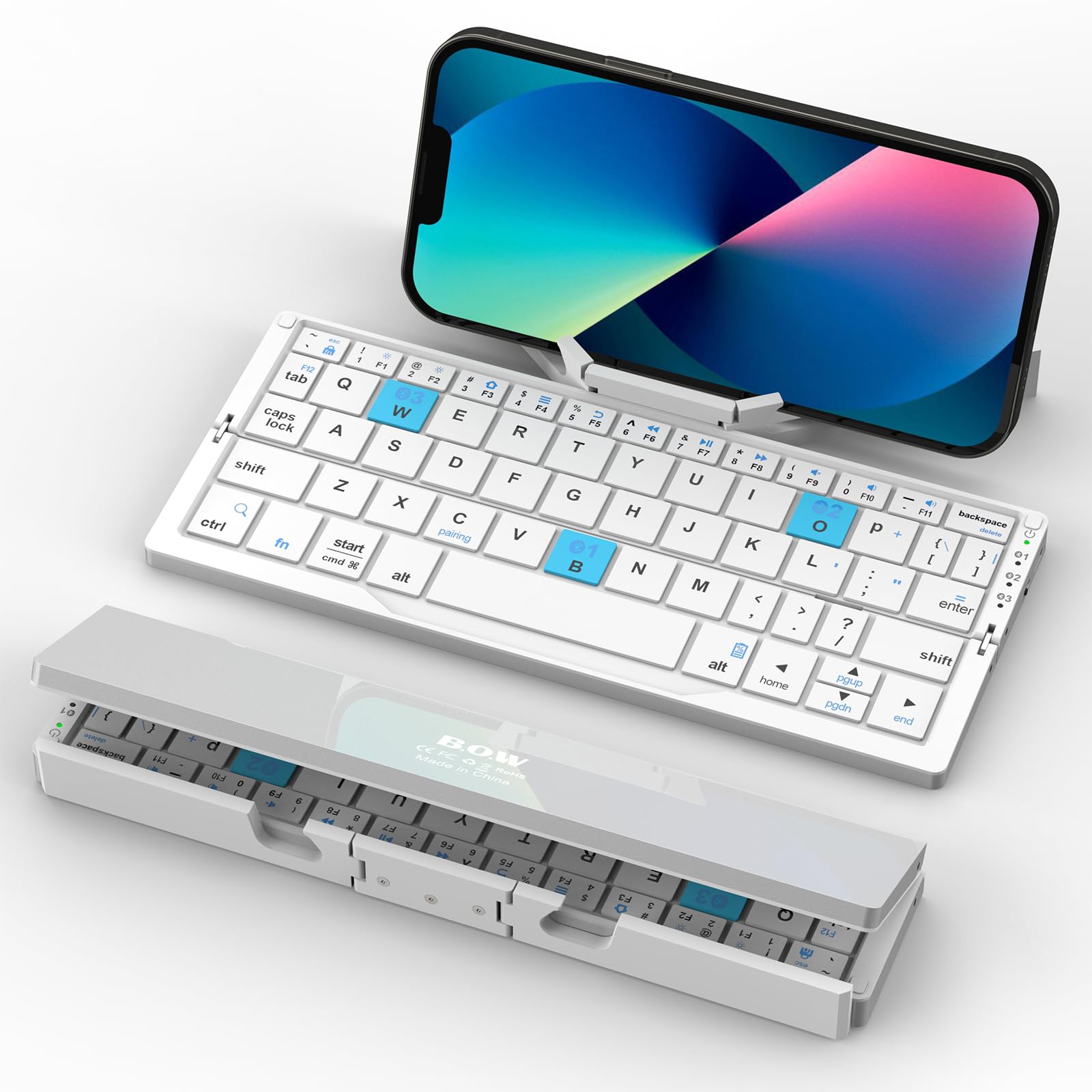 Bluetooth Keyboard Foldable with Magnetic Stand for iphone, Aluminum ...