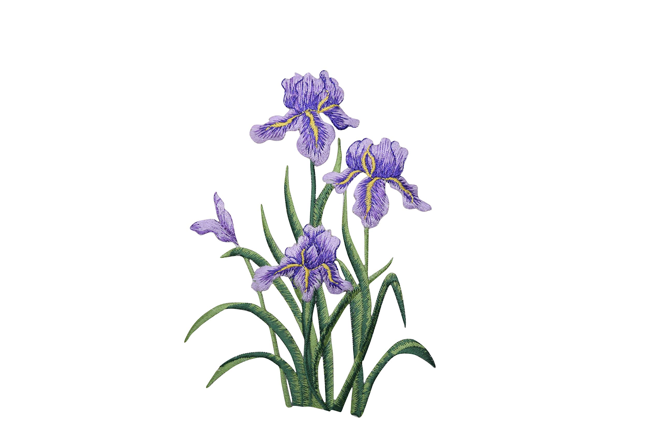 Amazon.com: Purple Iris - Flowers - Embroidered Iron on Patch