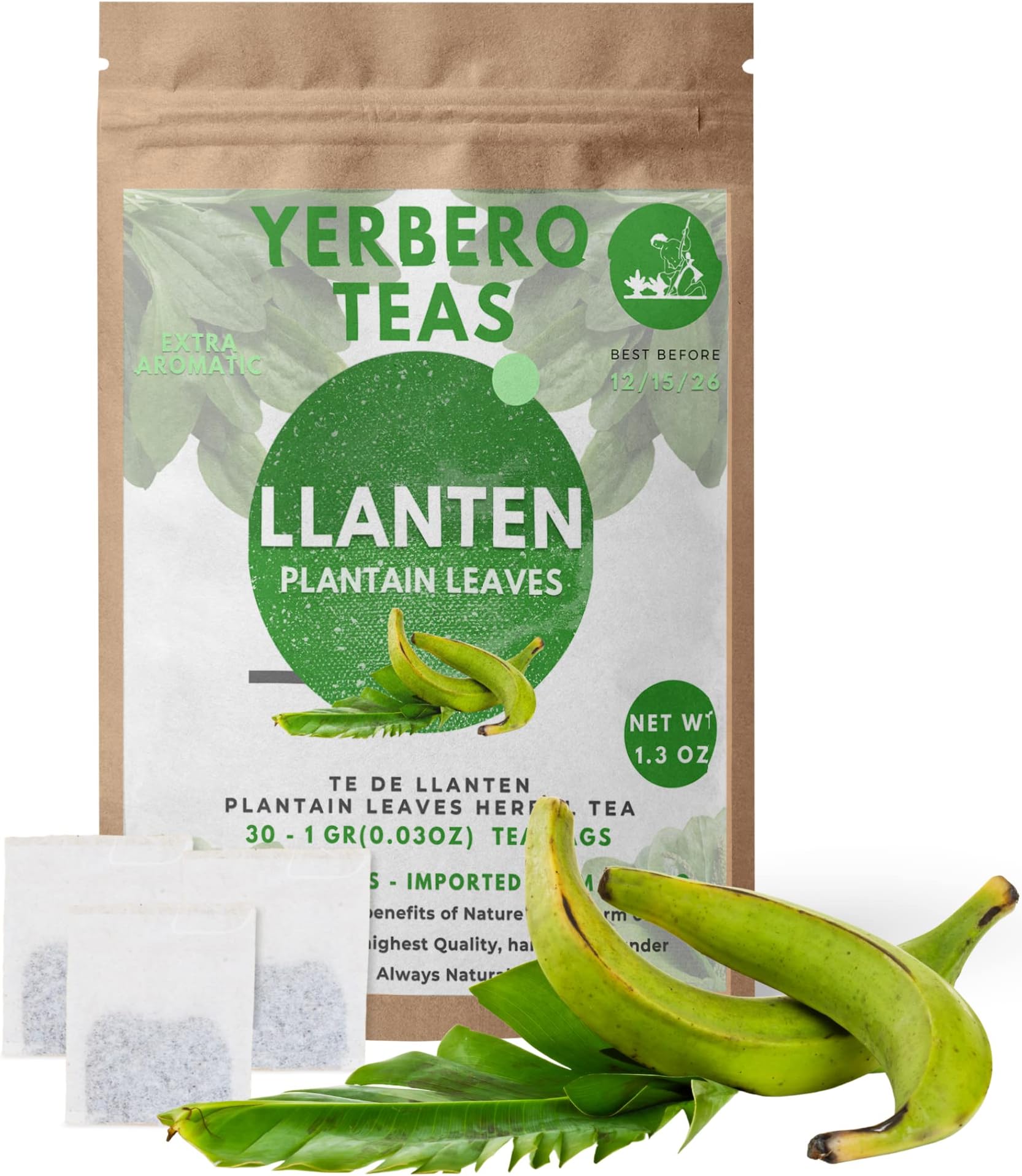 Amazon.com : Plantain Tea Herbal - LLanten Te Value Pack (90g) 100% ...