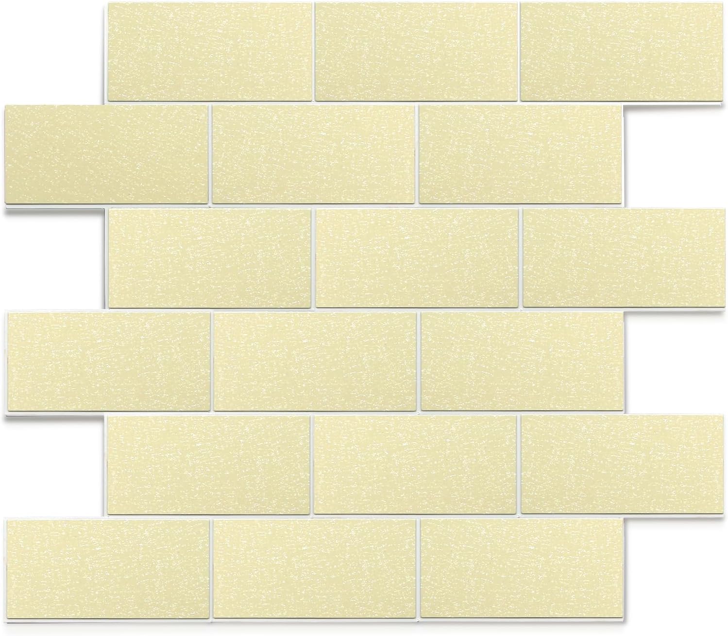 10-Sheet Thick Hard Surface Peel and Stick Backsplash Subway Tiles ...