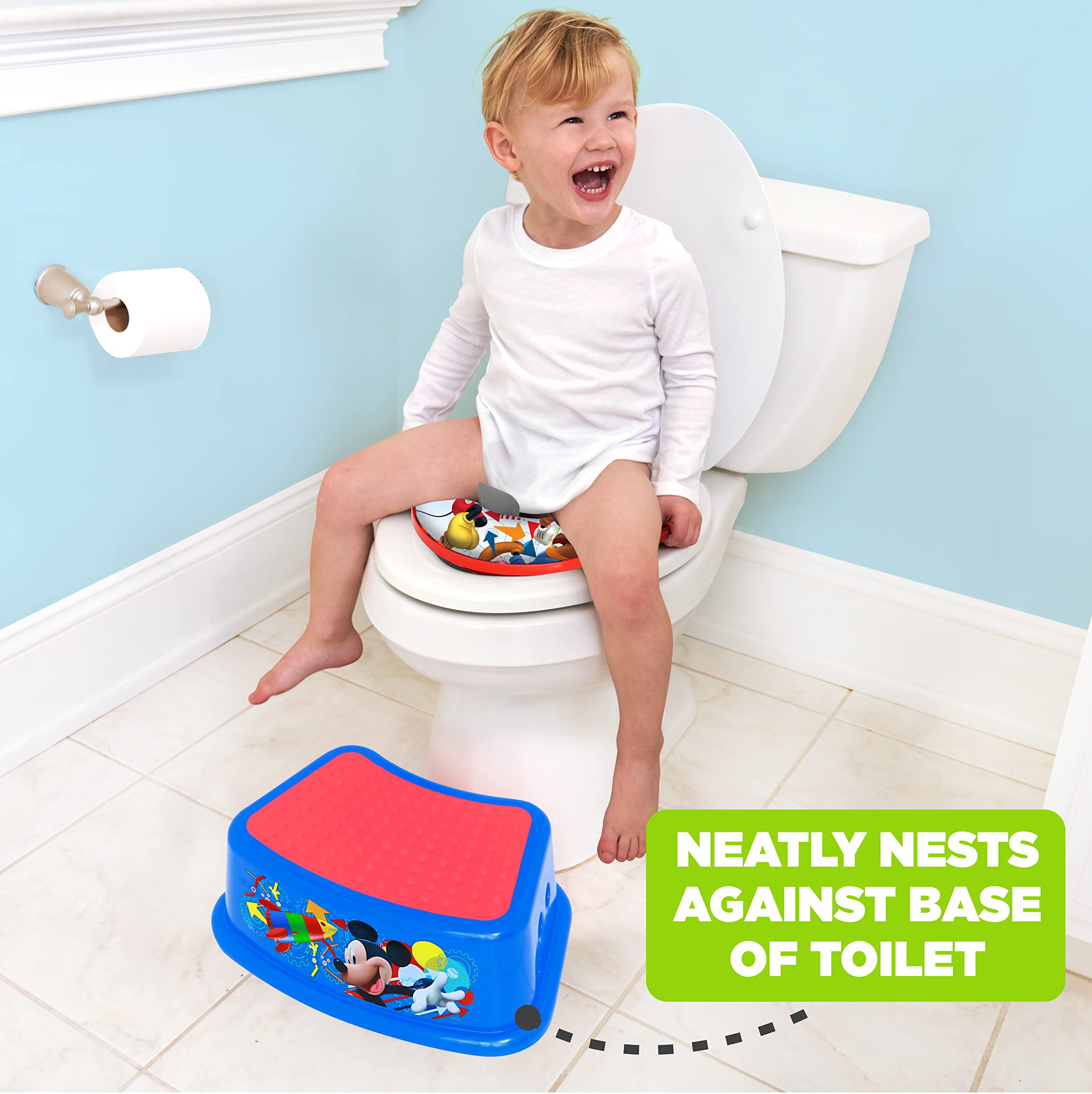 Snapklik.com : Disney Mickey Mouse Clubhouse Capers Bathroom Step Stool For Kids Using The ...