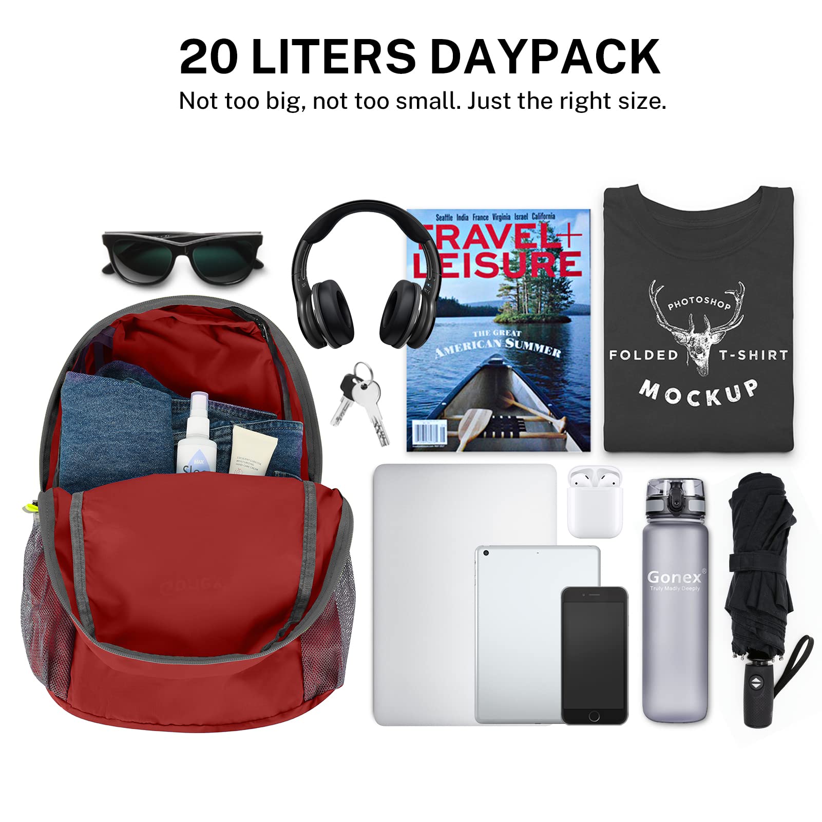 Snapklik.com : Gonex Ultra Lightweight Packable Backpack Daypack Handy ...