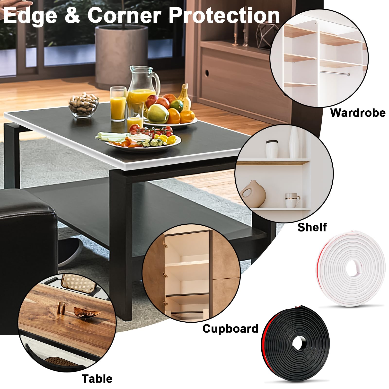 Snapklik.com : U-Shape Veneer Edge Banding, 16.4 Ft Self Adhesive Edge ...