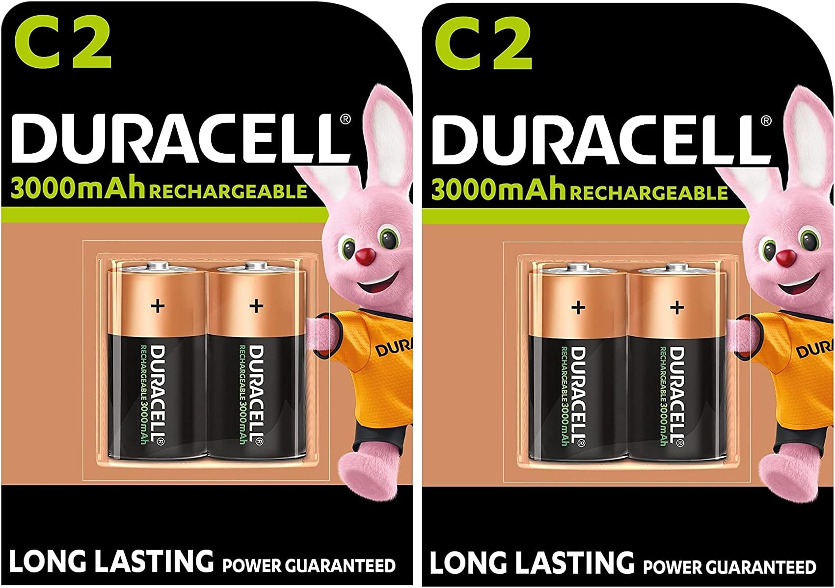 4X Duracell C Rechargeable 3000 mAh HR14/DC1400 (2 Blister Packs of 2 ...