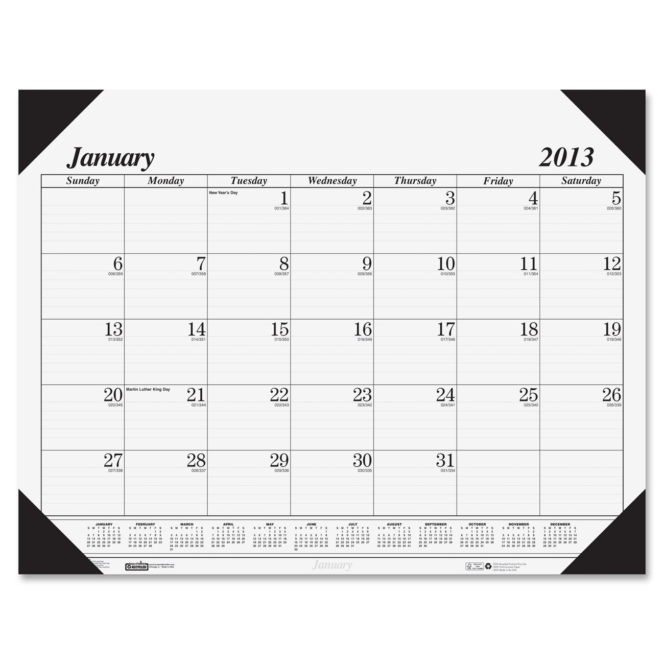 Amazon.com : House of Doolittle Refillable 4-Corner Month Desk Pad ...