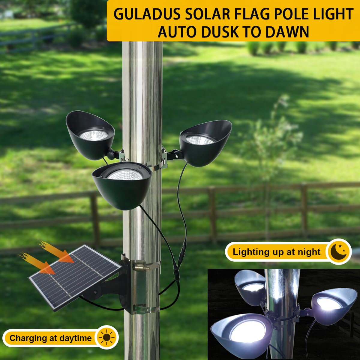 Commercial Solar Flagpole Light Solar LED Flagpole Light For