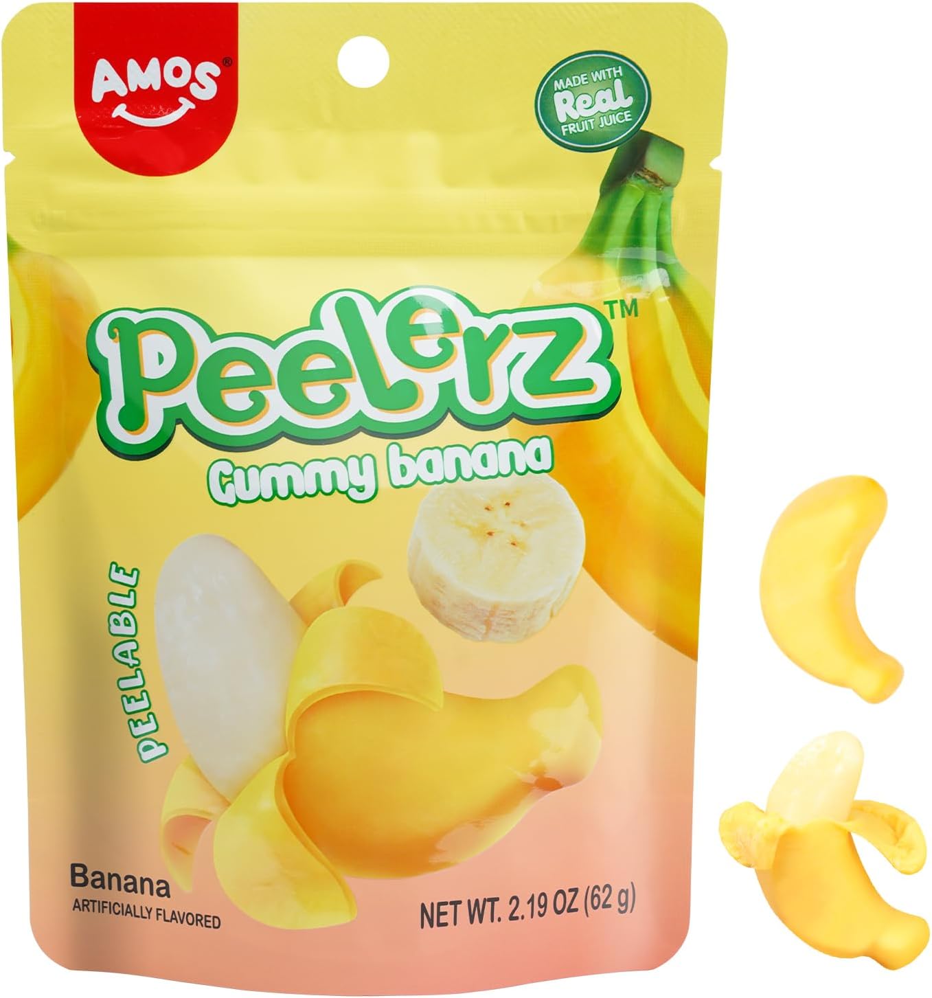 Amazon.com : Amos Peelerz Banana Gummies,Peelable Banana Candy,Peeling ...