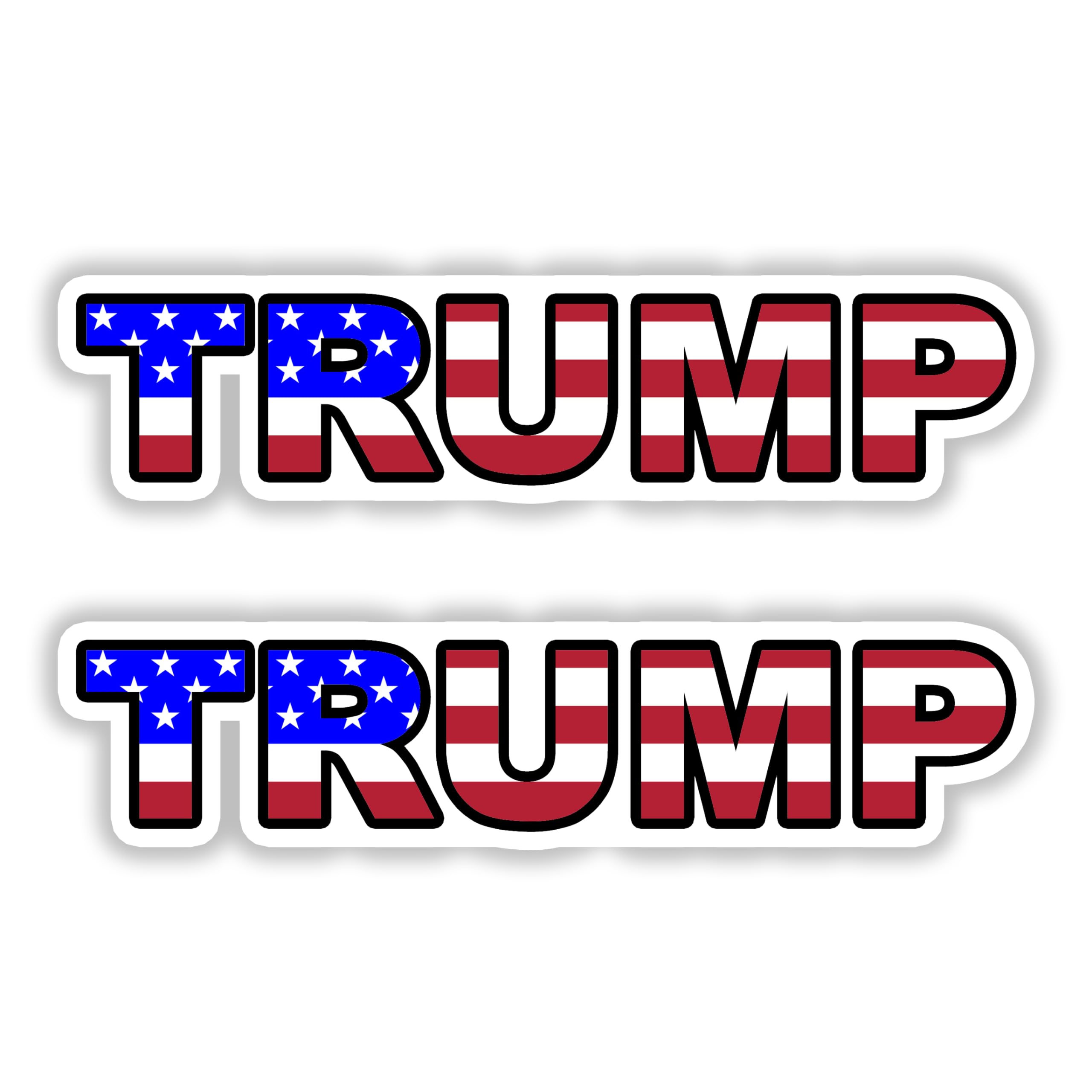 Amazon.com - 2PCS Trump 2024 Sticker | 8" x 2" | US Flag Vinyl Decal ...