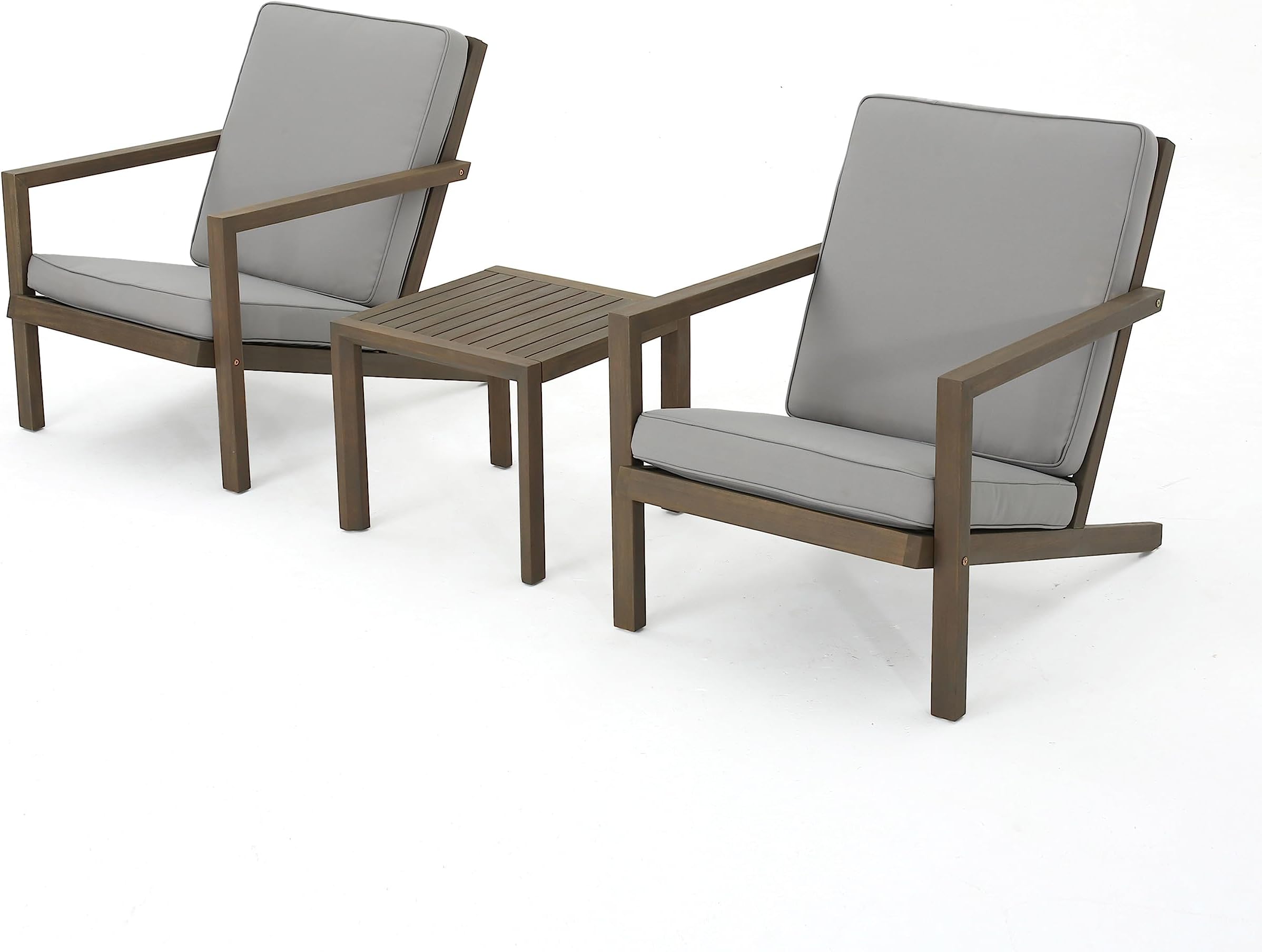 Amazon.com: Christopher Knight Home Leah Outdoor Acacia Wood Chat Set ...