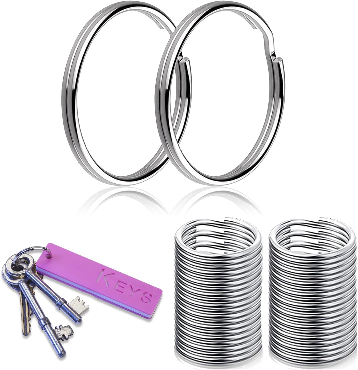 Key Rings Hoops, Round Key Rings, 30PCS 25mm Key Rings for Keychain ...