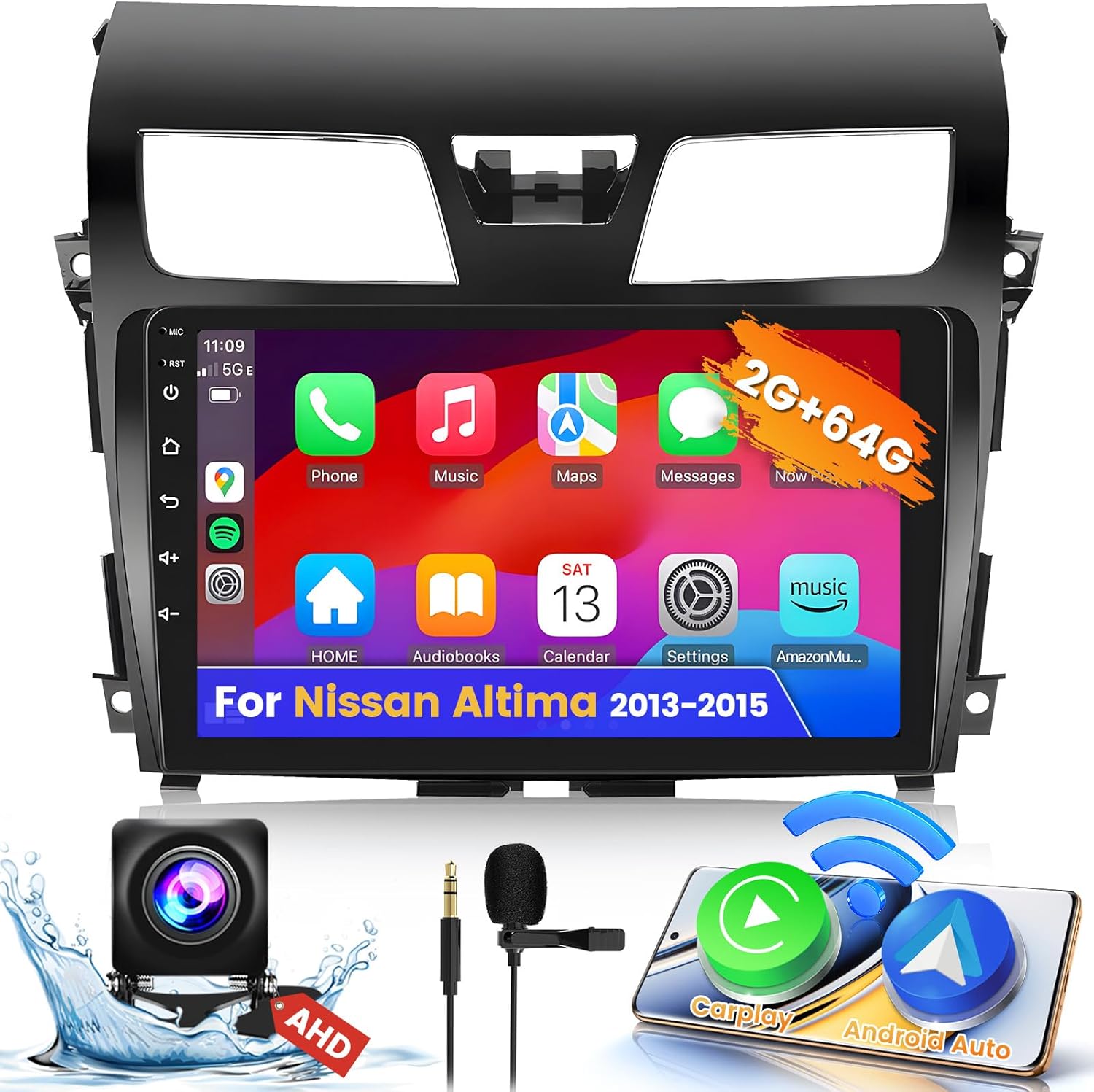 Amazon.com: Roinvou 2+64G Android CarPlay Stereo for 2013-2015 Nissan ...