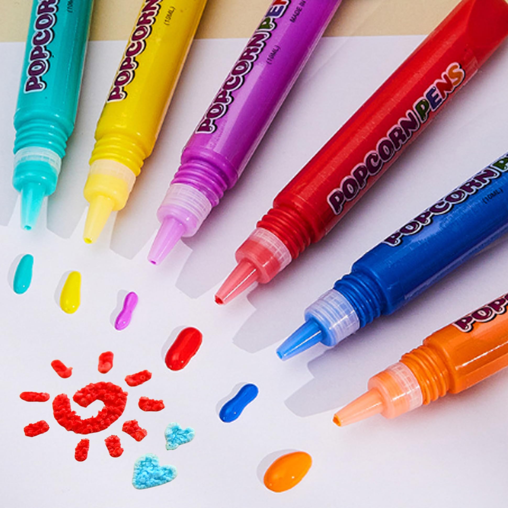 Snapklik.com : Jeorywoet Popcorn Pens 18PCS/3Pack 3D Art Safe Puffy ...