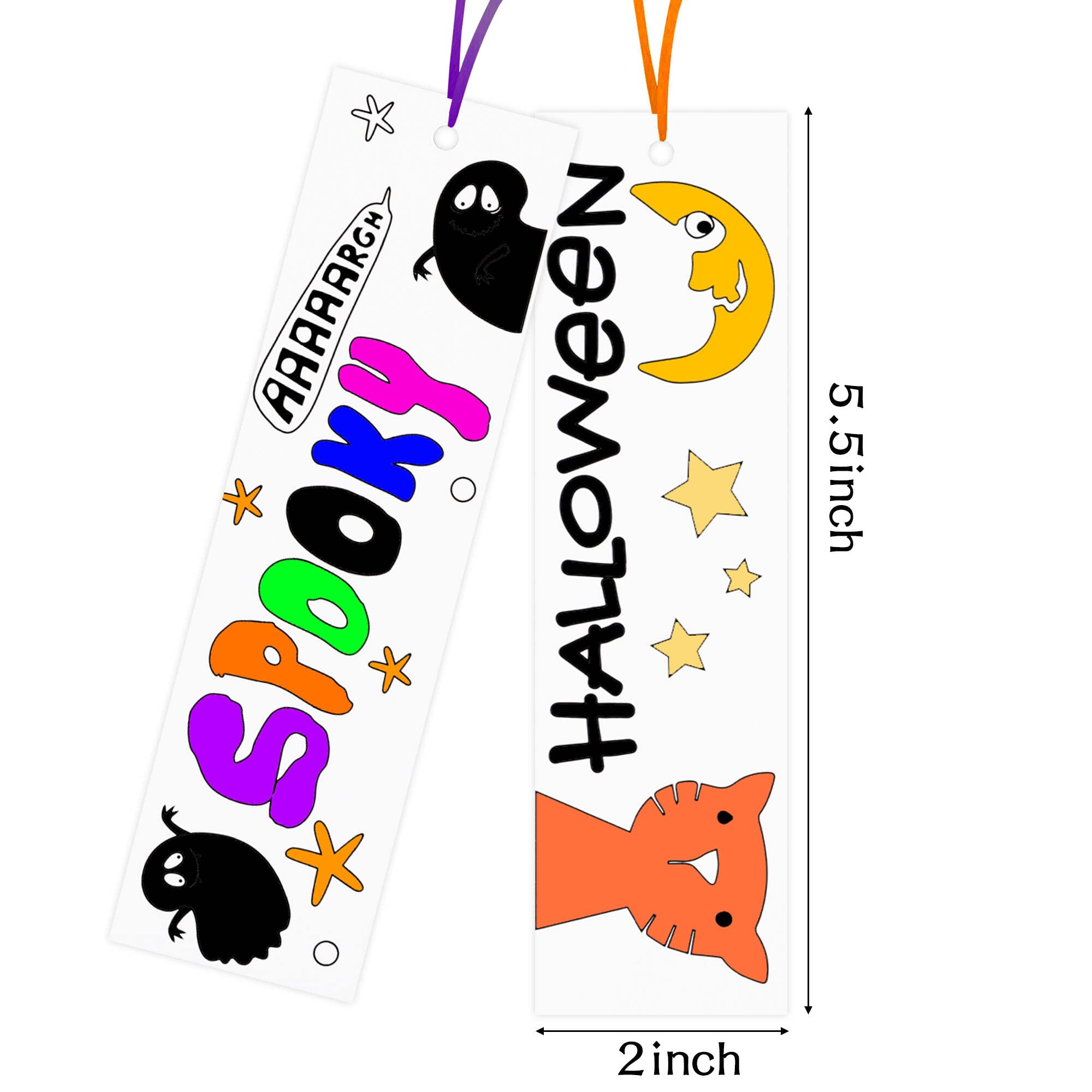 Snapklik.com : Halloween Color Your Own Bookmarks - 75Pcs Kids DIY ...