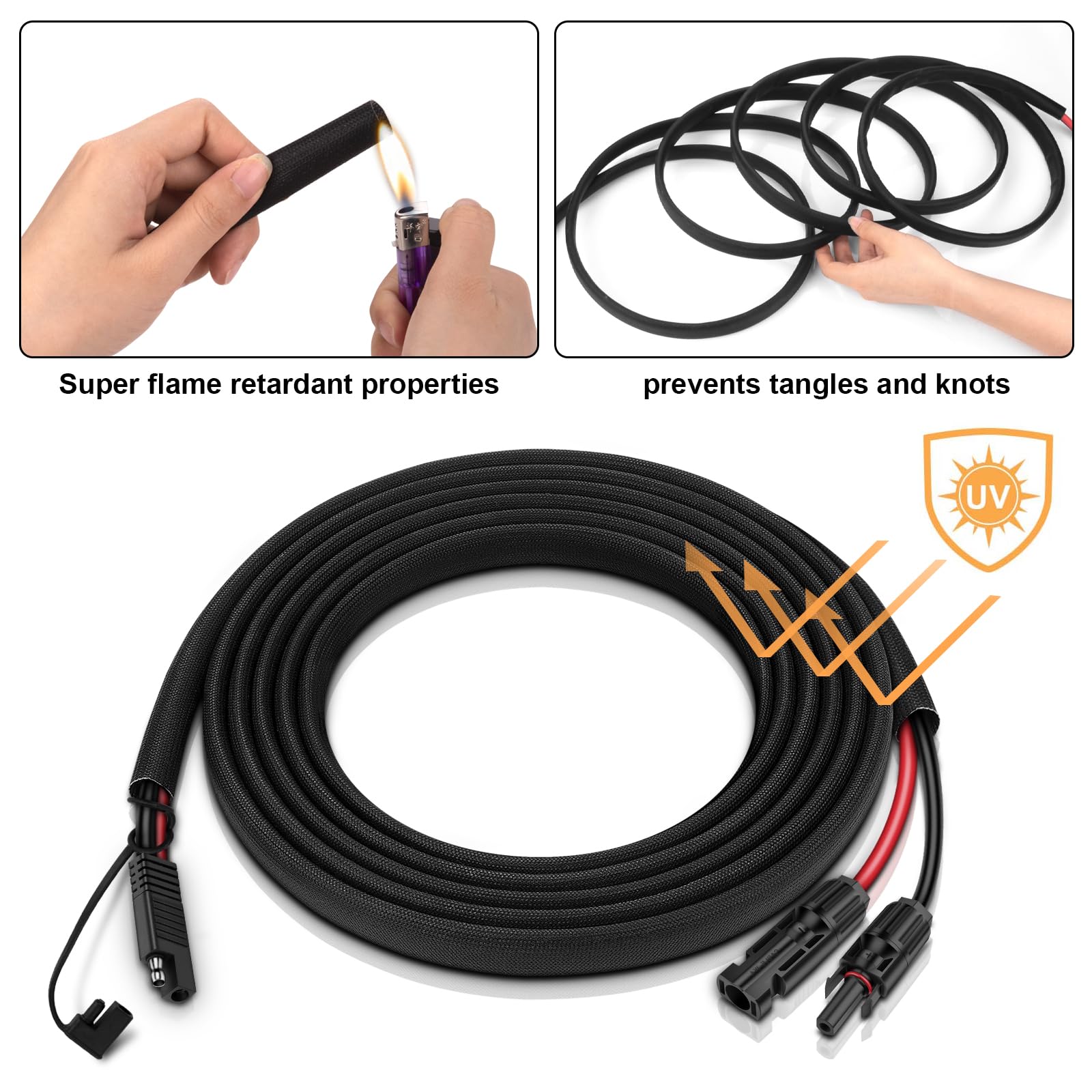 Snapklik.com : iGreely Solar Panel Connector Cable,10AWG SAE To Male ...