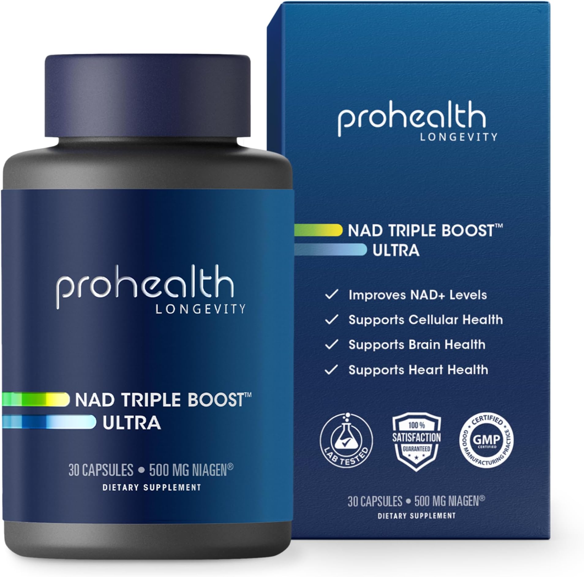 Amazon.com: ProHealth NAD Triple Boost Ultra + 500mg Niagen NR. 3X NAD+ Optimizer Plus Apigenin ...