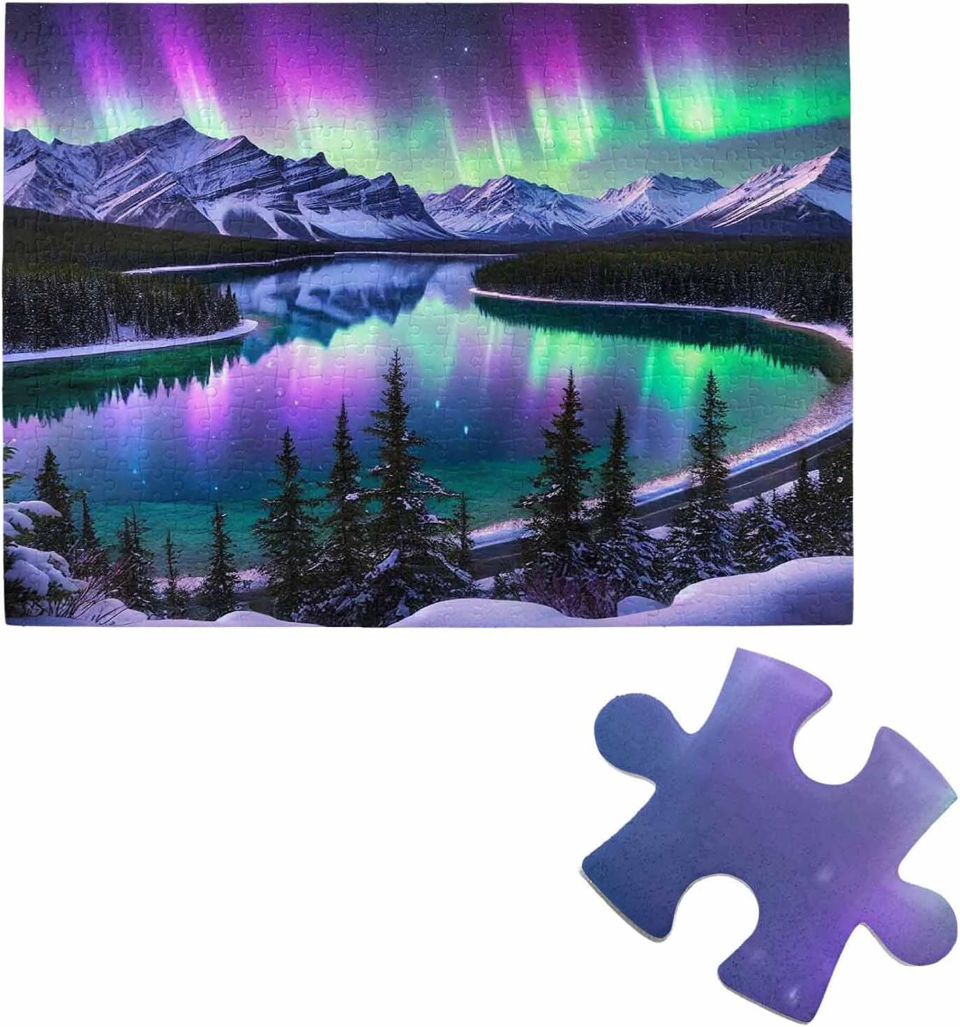 Amazon.com: Jigsaw Puzzles 500 Pieces,Northern Lights Jigsaw Puzzle ...