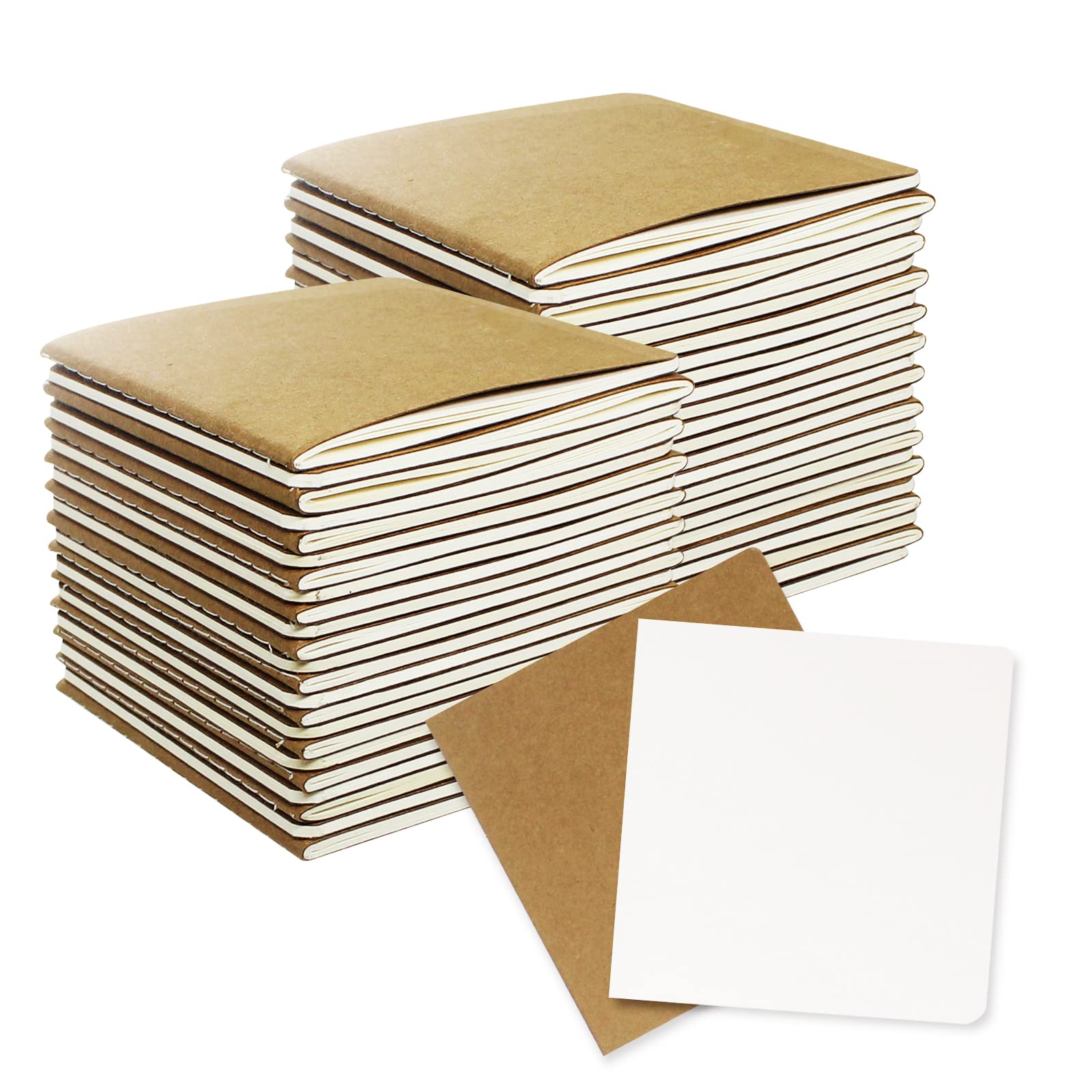 48 Pack Mini Blank Paper Notebooks 4 x 4 inches, Unlined Pocket ...