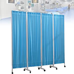 4 Panel Medical Privacy Screens, Freestanding Fabric Mobile Folding ...