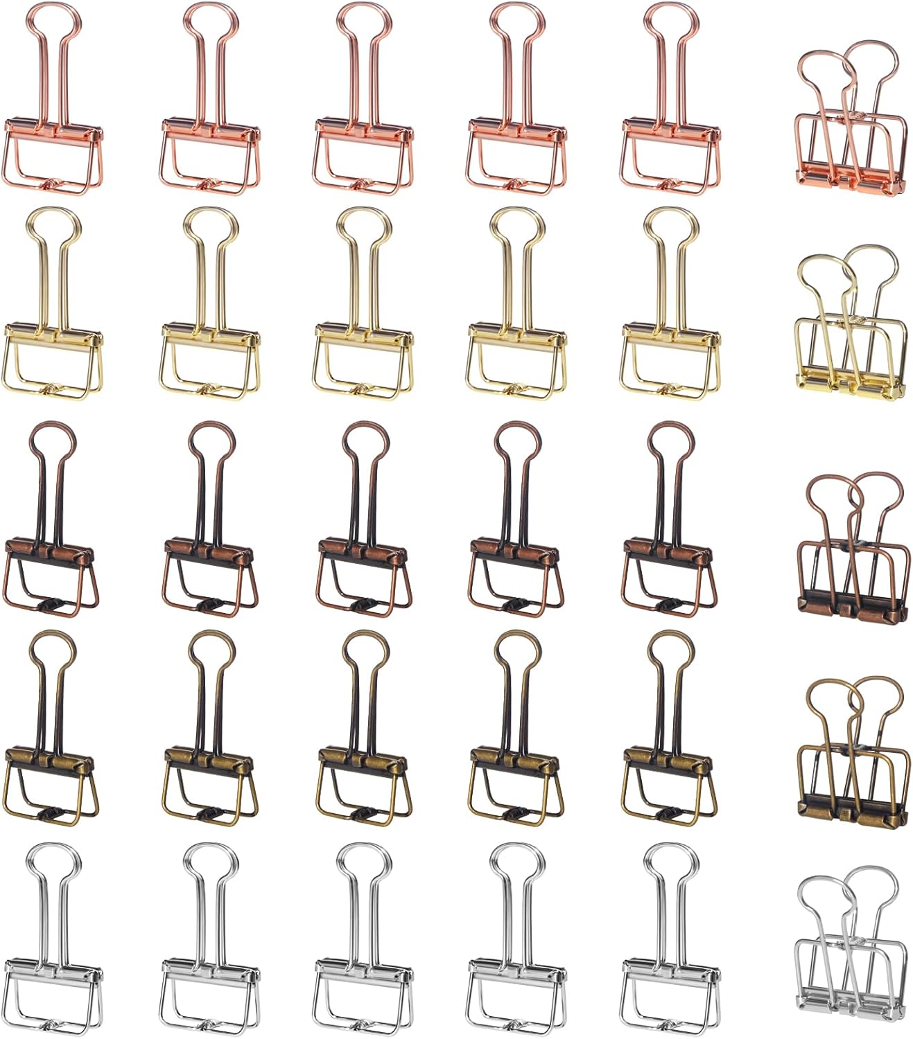 Amazon.com: MCYCAXI 30-Pack Metal Wire Binder Clips – Multicolor Hollow ...