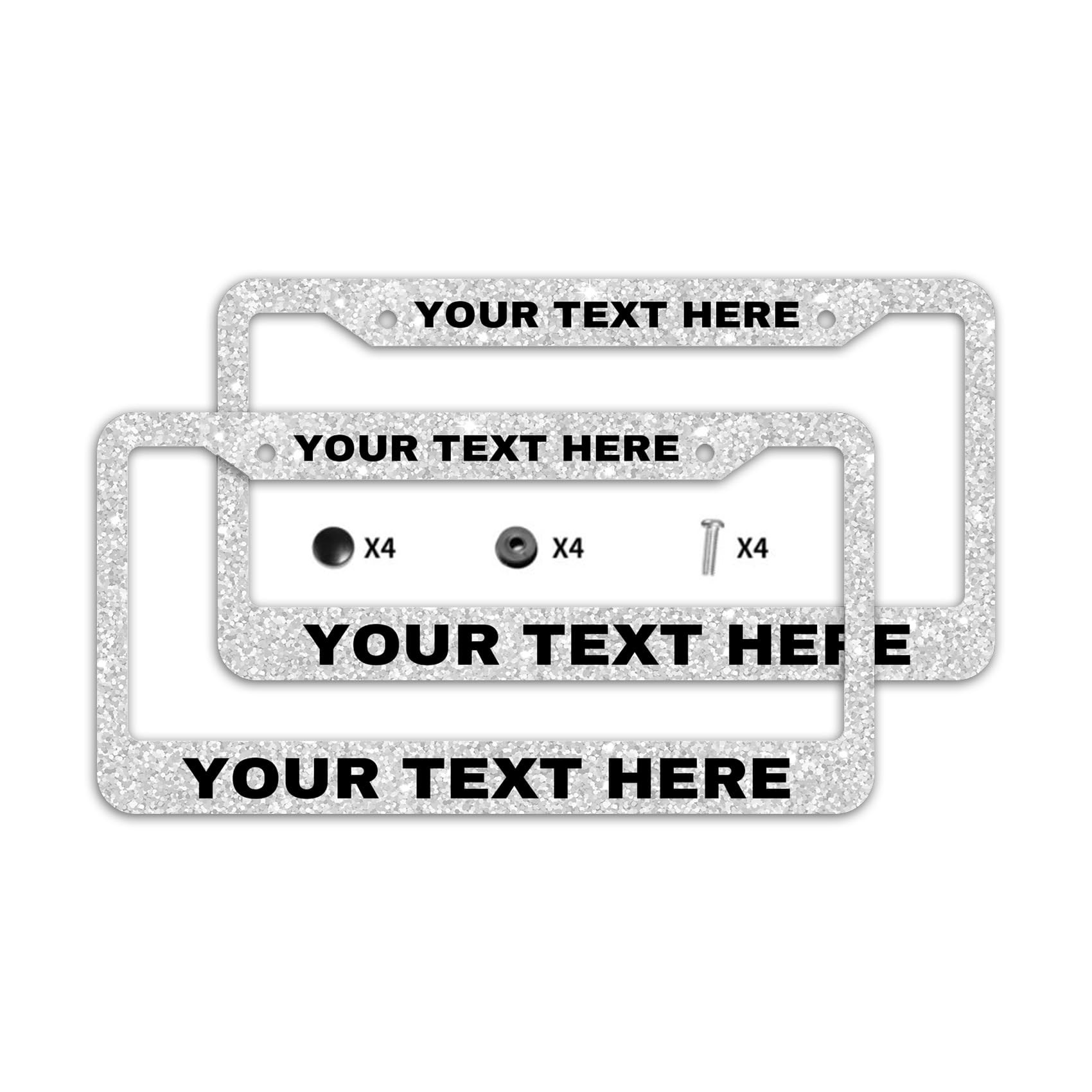 Amazon.com: 2 PCS Custom Personalized License Plate Frame Sliver ...