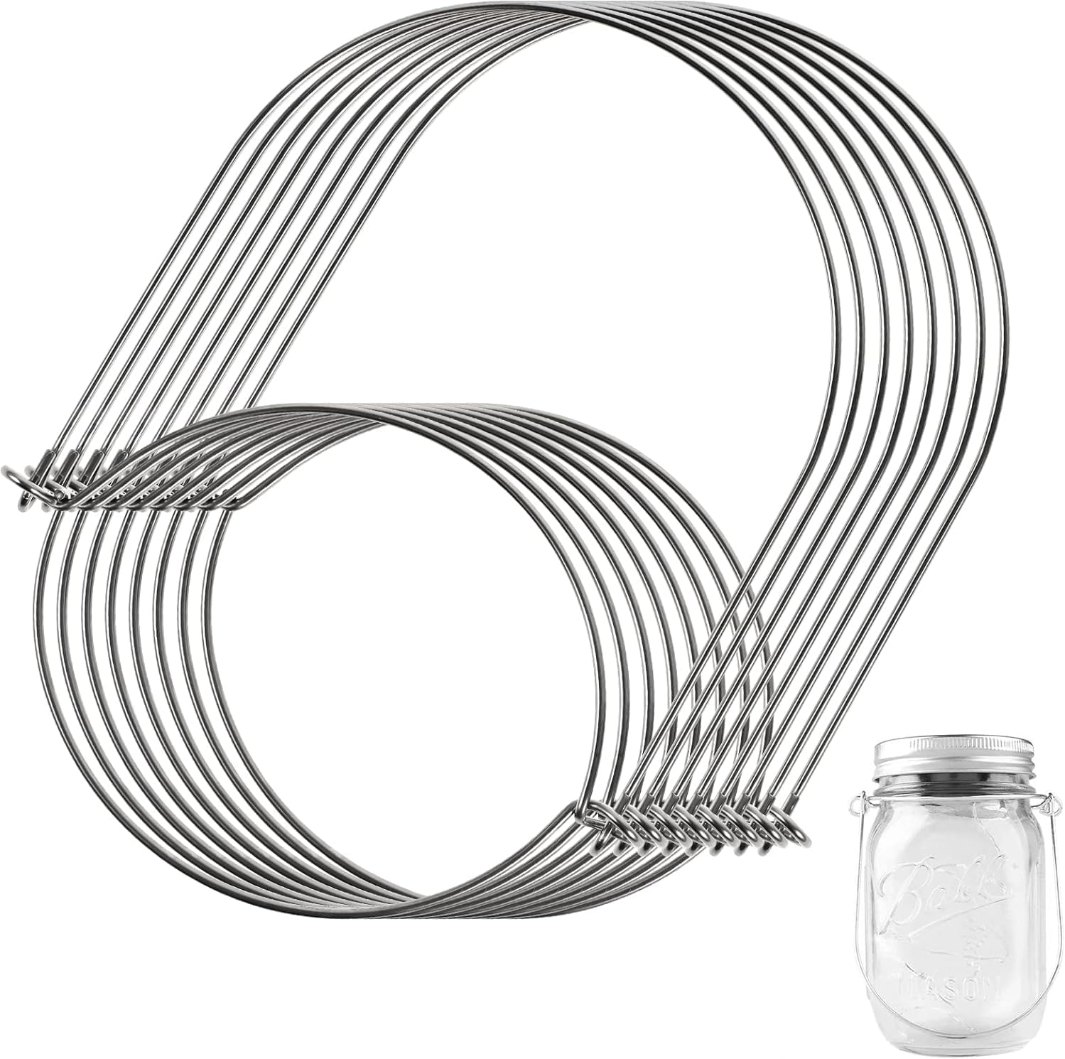 Amazon.com: DOITOOL Mason Jar Wire Hangers 8 Pack Stainless Steel Wire ...