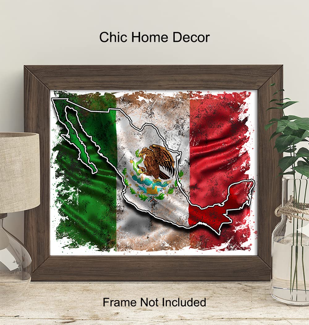 Mexico Flag Mexican Flag – Mexican Wall Art – Mexican Gifts – Chicano ...