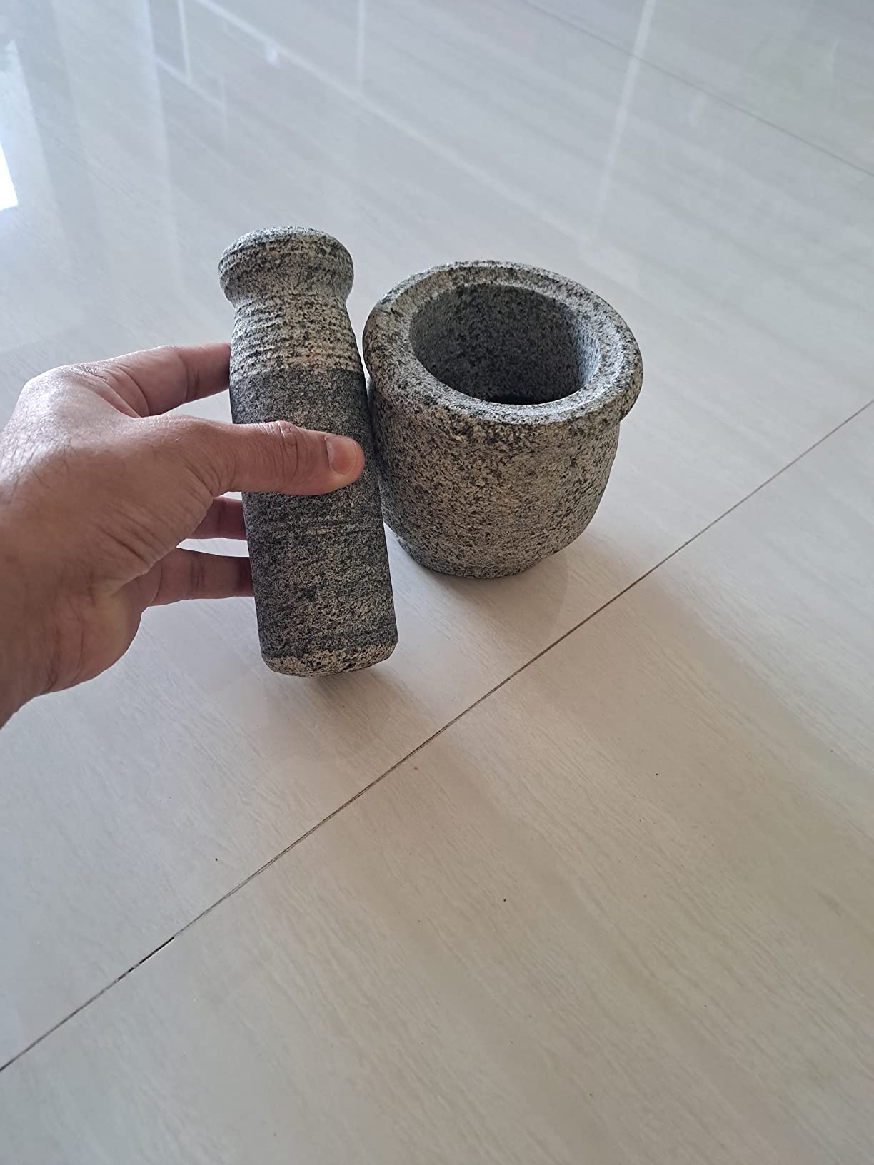 Buy YACHAL Stone Mortar and Pestle Set for Spices, Okhli Masher ...