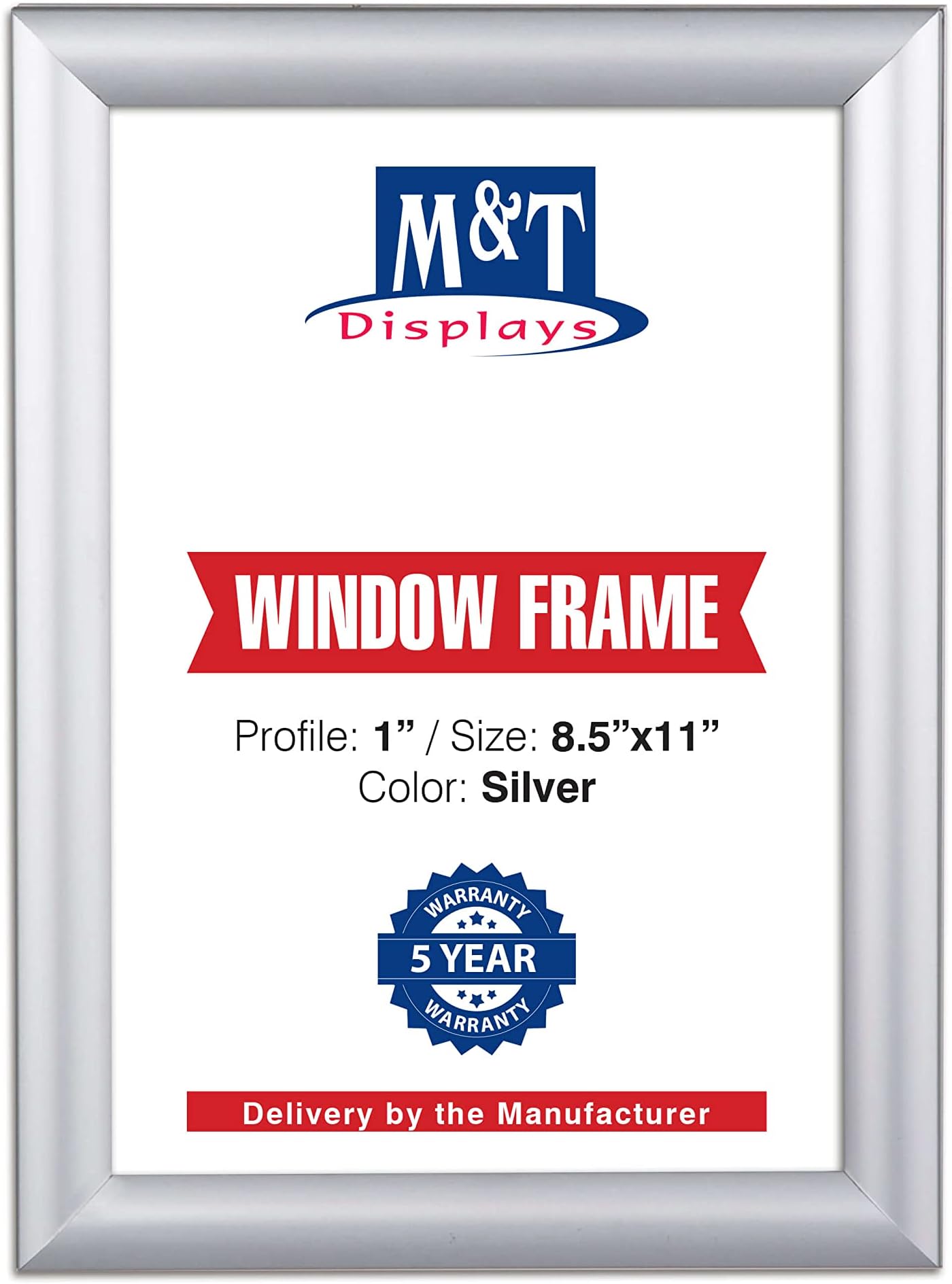 Amazon.com - M&T Displays Window Snap Poster Frame 8.5x11 Inch Silver 1 ...