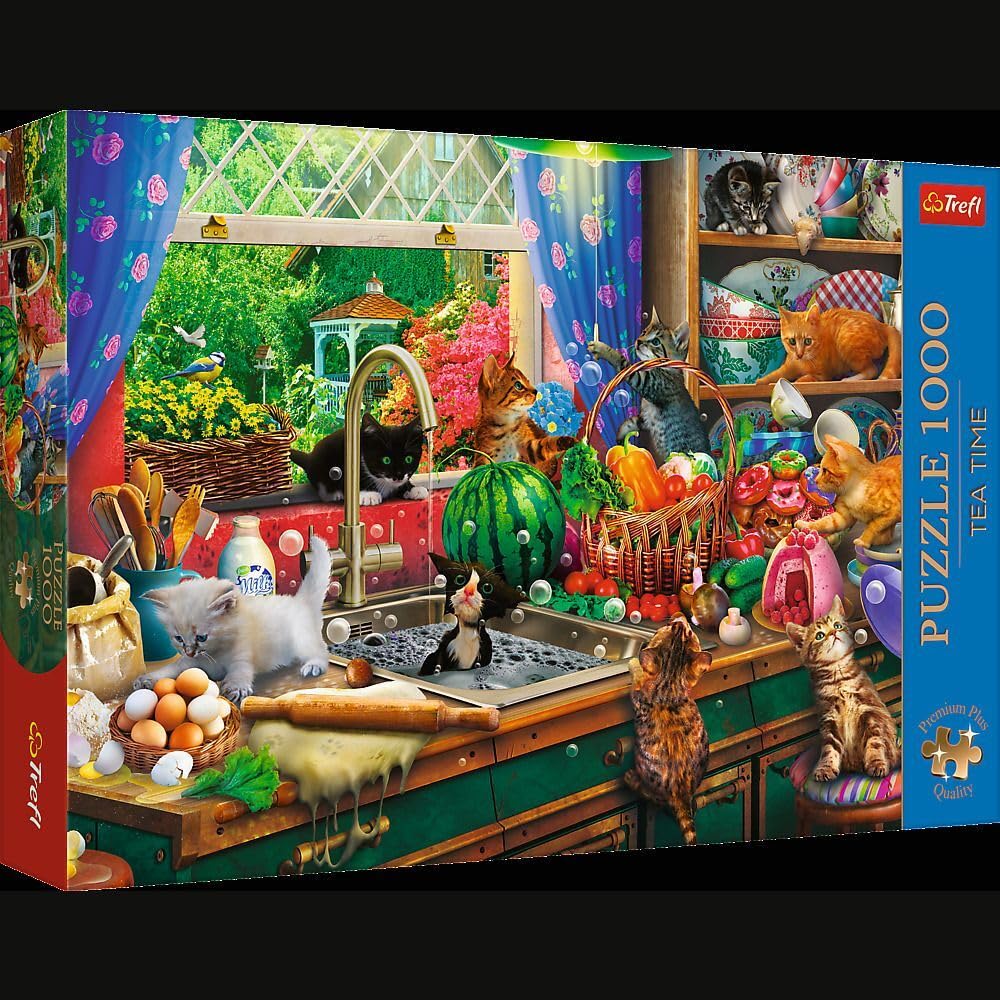 Trefl Premium Plus Quality Tea Time Puzzle - Playful Kittens - 1000 ...