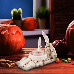 Amazon.com: Skeleton Hands Candle Holder Gothic Skull Hand Tealight ...
