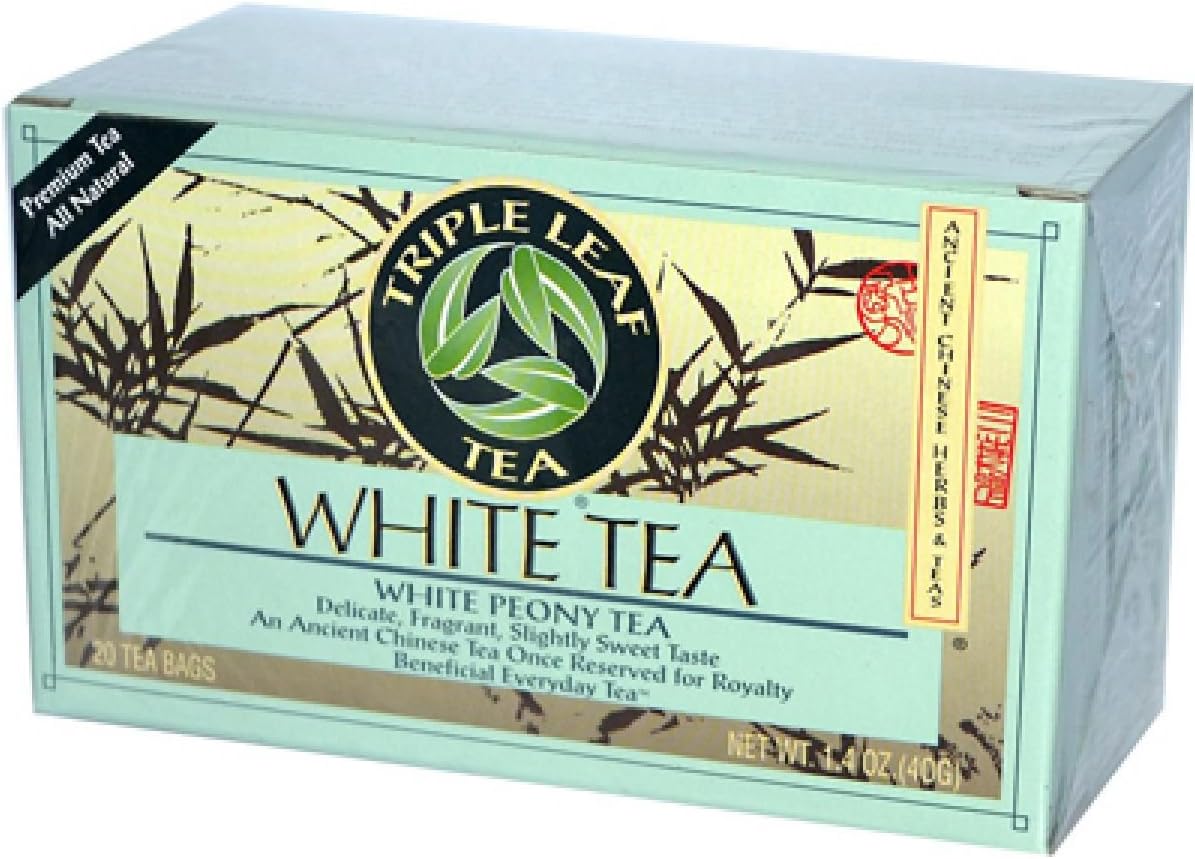 Amazon.com : Triple Leaf Tea White Tea, 20 Tea Bags, 1.34 oz (38 g ...