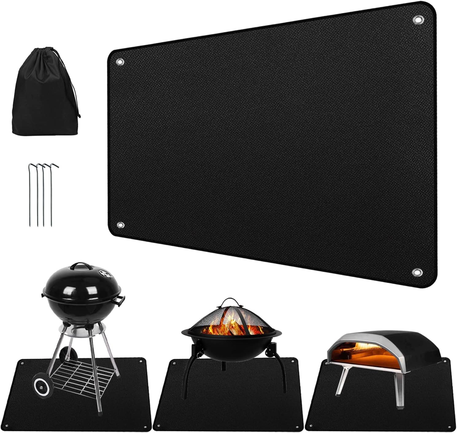 Amazon.com: DemJamr 40 X 60 inches Under Grill Mat, BBQ Floor mats,Fire ...