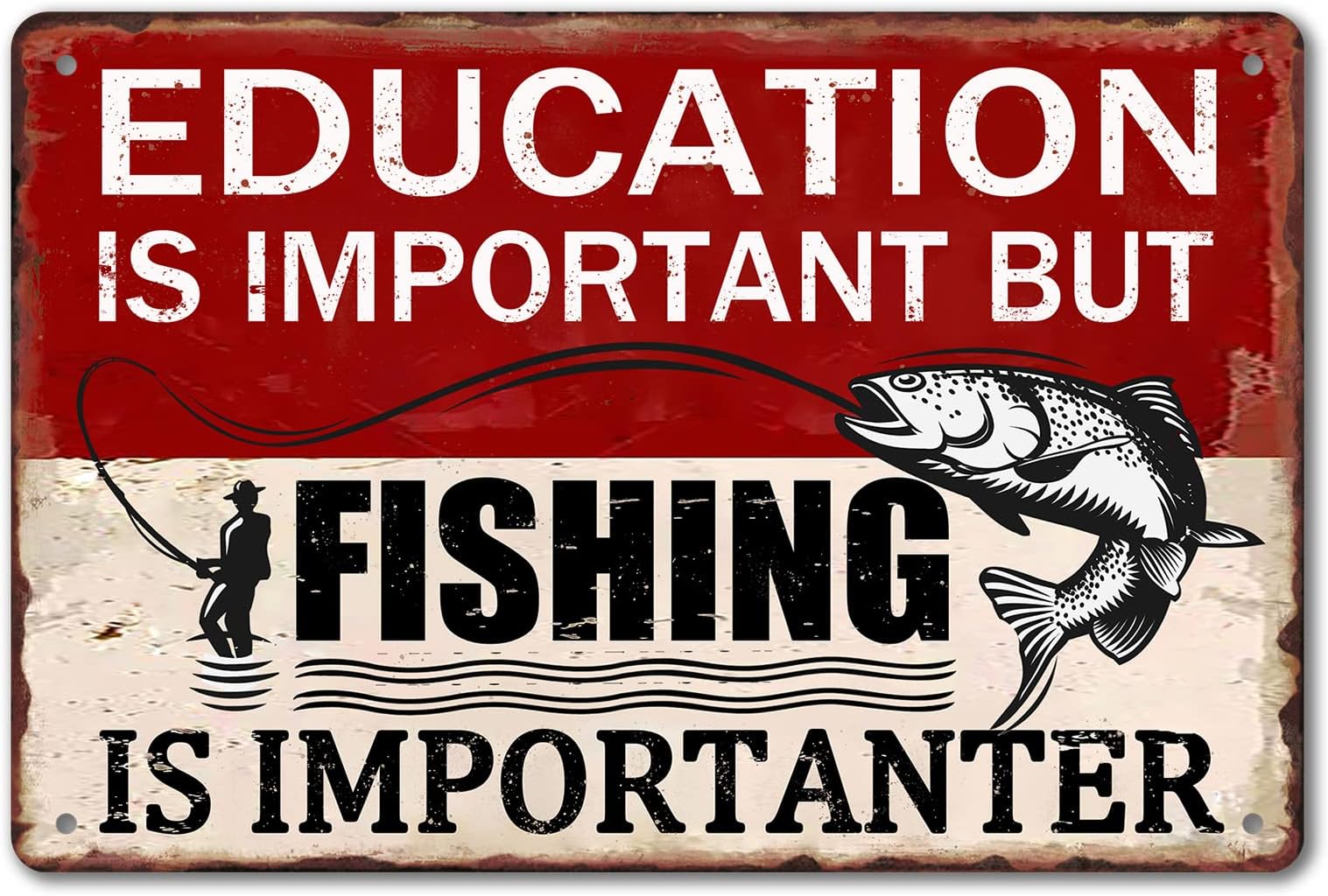 Amazon.com: Rogue River Tactical Funny Fishing Boat Metal Tin Sign Wall ...