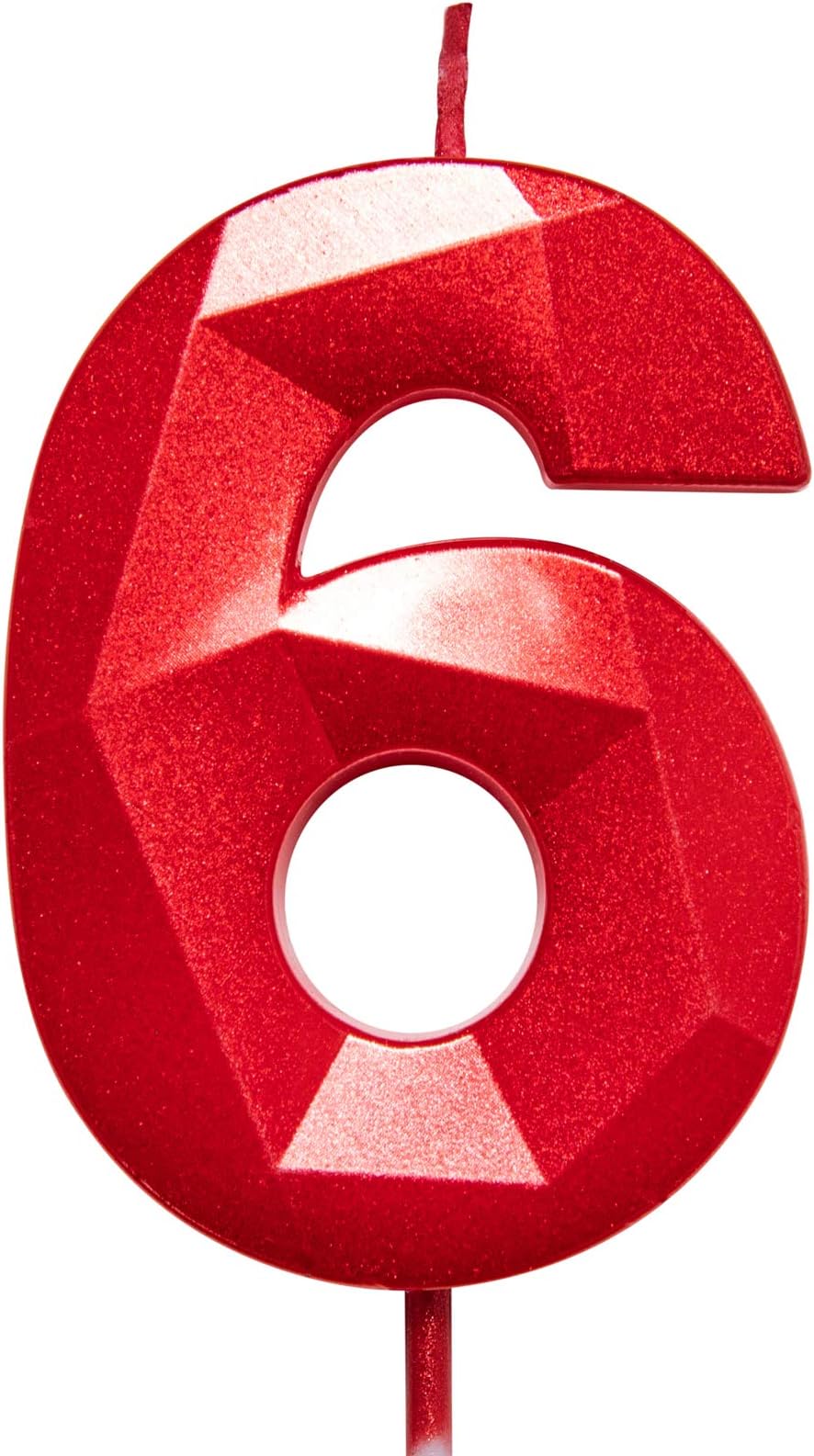 Amazon.com: 2.75in Tall 3D Diamond Shape Bright Red 7 Candles, Red ...