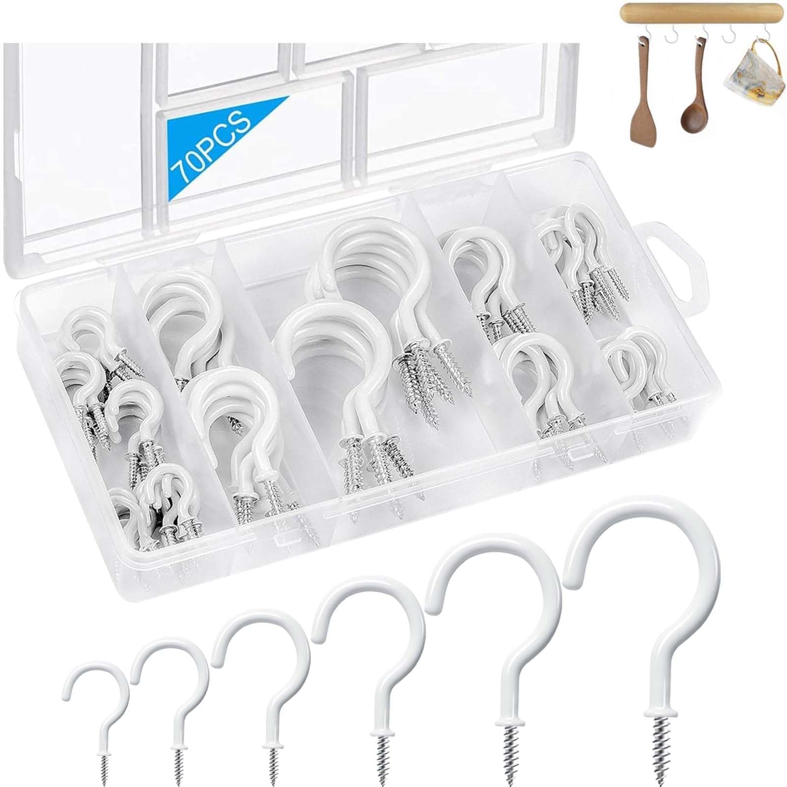 Amazon.com: 70 Pcs Ceiling Hooks for Hanging, 6 Sizes Screw Hooks for ...