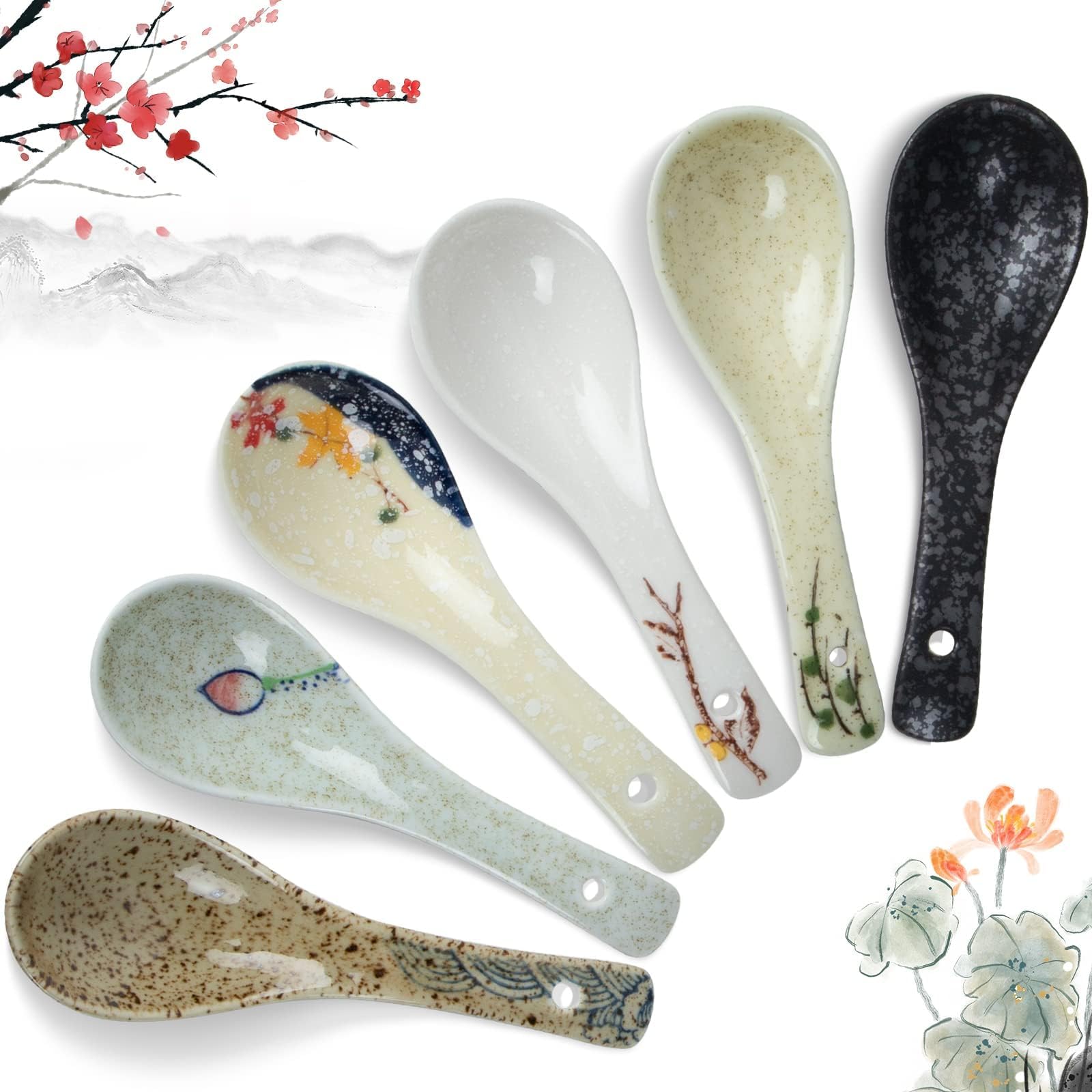 Amazon.com: YUURAIN VUVU Japanese Large Spoon, Handmade Long Handle ...