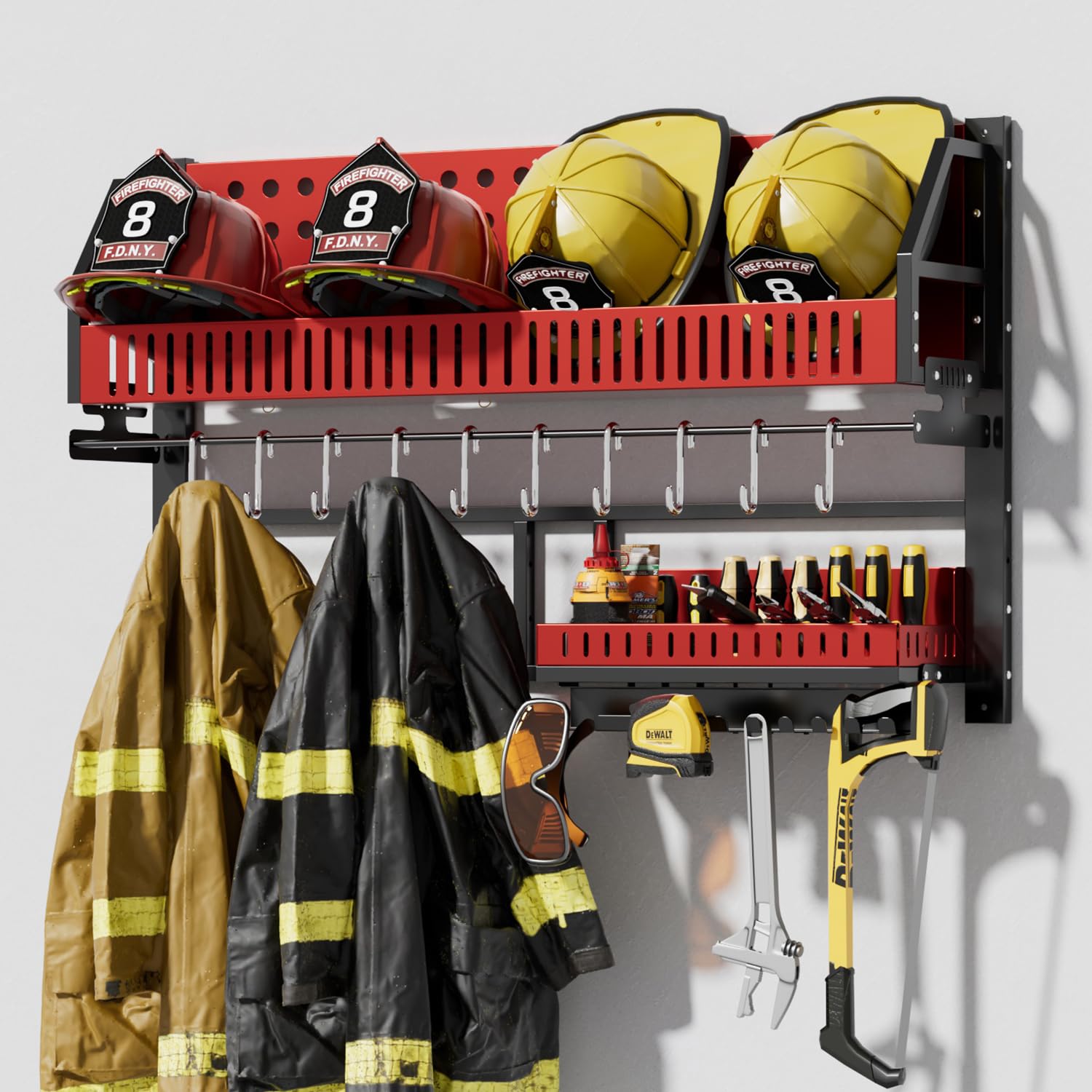 Snapklik.com : Fireman Gear Storage Rack, Wall Mounted Firefighter Gear ...
