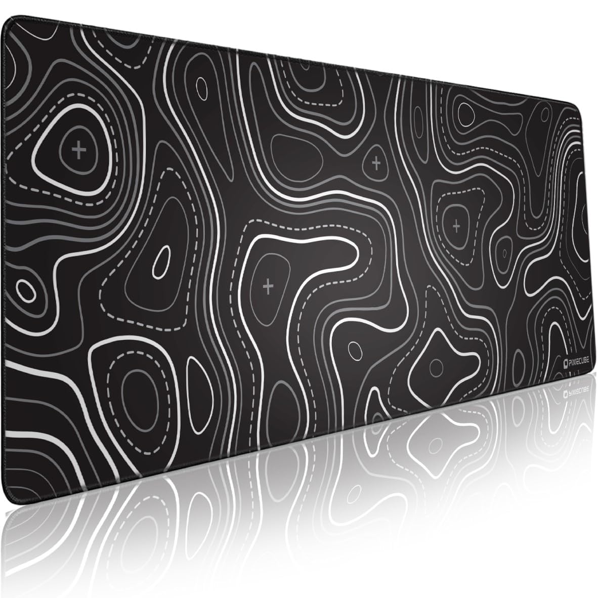 Minimalist Topographic Map Mouse Pad - Contour Extended Large Stitch ...