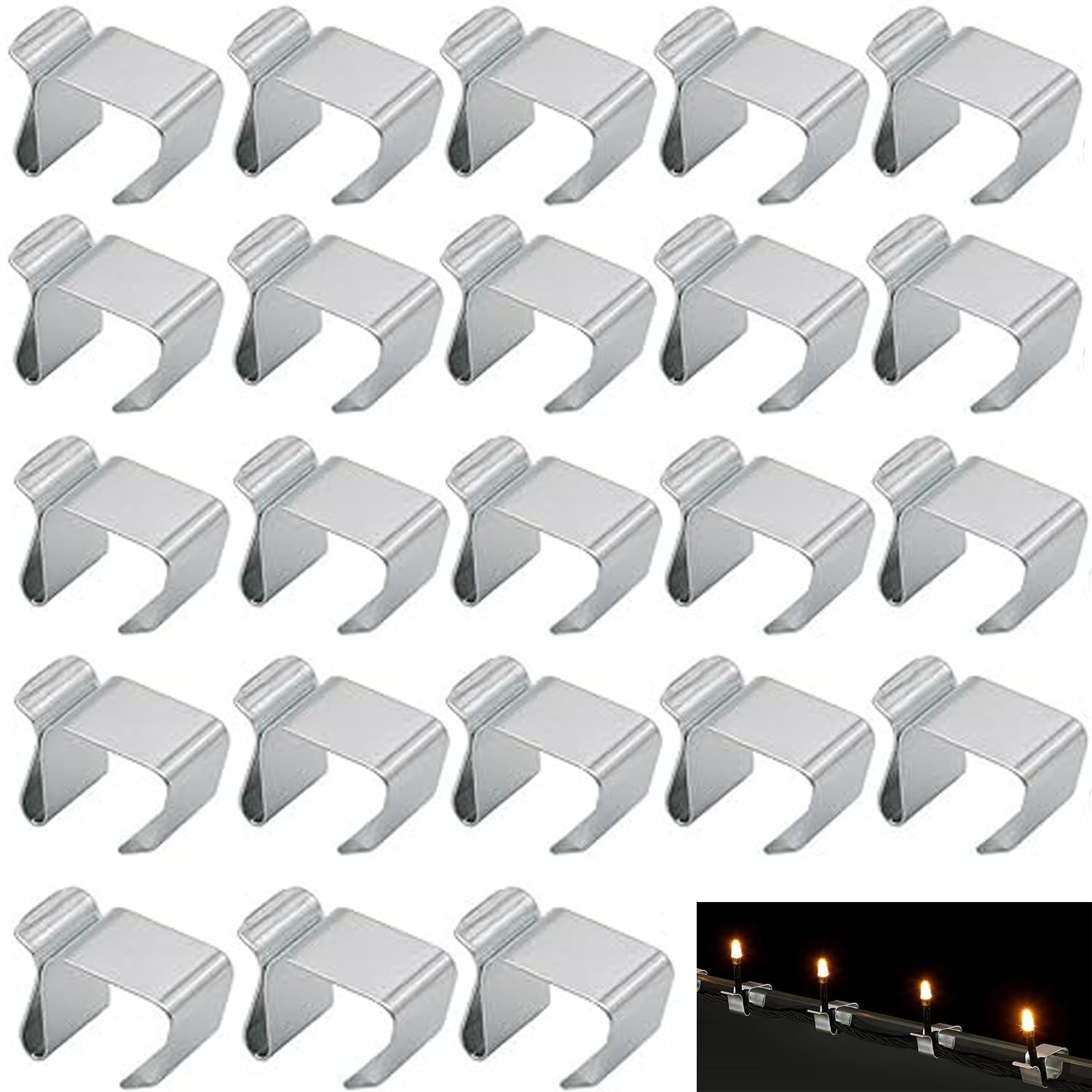 RXKFIGX 60 Pcs Gutter Hooks Gutter Hooks for Outdoor Lights Metal Metal ...