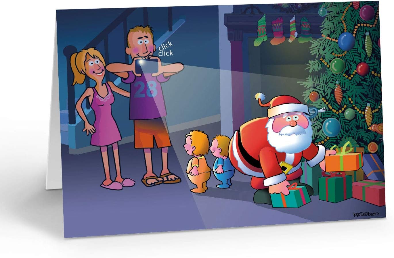 Amazon.com: Santa Get Caught!! Funny Christmas Cards Boxed Set - 18 ...