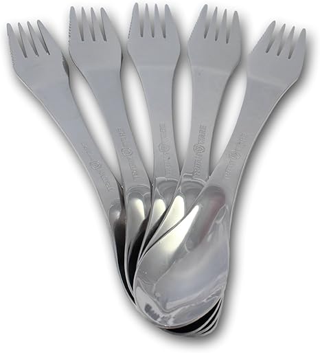 5 Stainless Steel Sporks- Extremely Strong Stainless Steel Spork Set ...