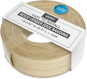 WoodPress® Real Oak Veneer Edging Tape – 30mm x 7.5m | Pre-Glued Iron ...