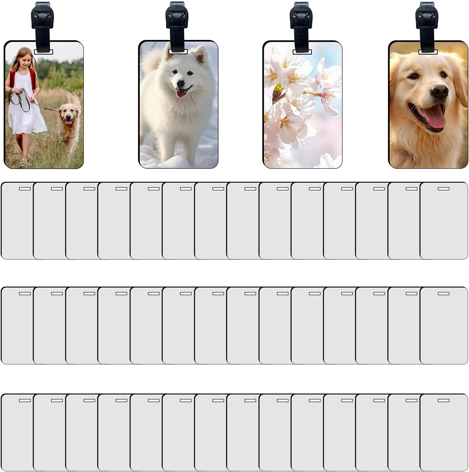 Amazon.com | 40 Pcs Luggage Tag Blanks - Rectangle Bulk with Belt - MDF ...