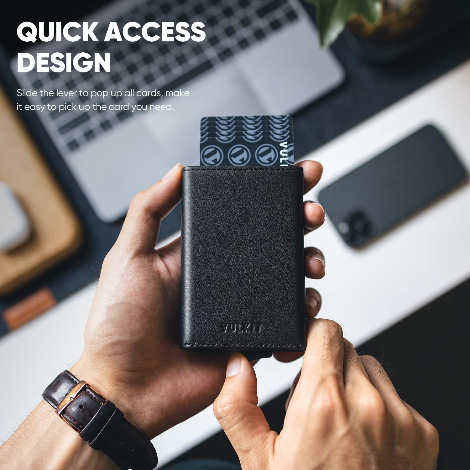 Snapklik.com : VULKIT Pop Up Wallet Minimalist Cash Wallets RFID ...